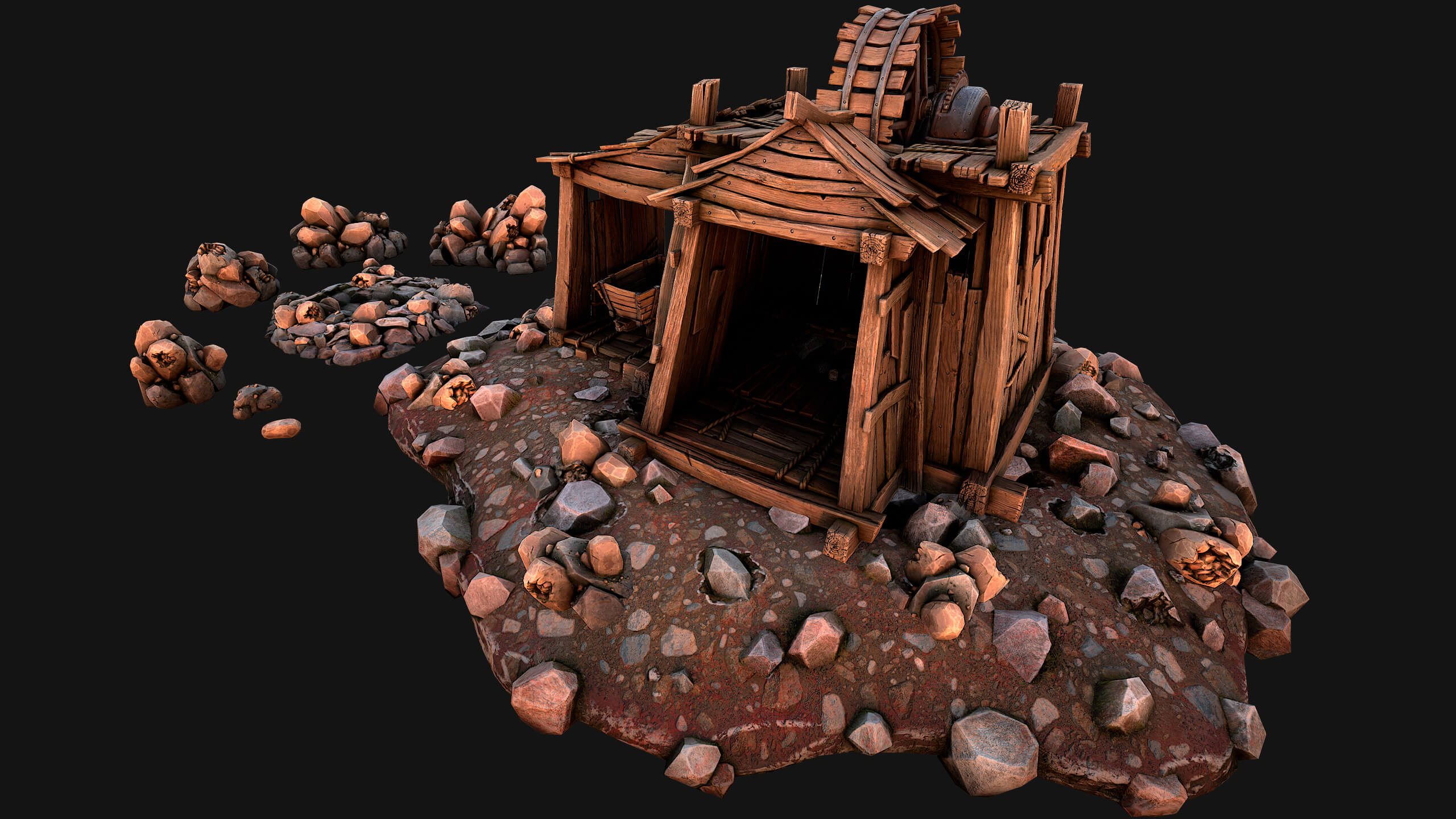 Medieval Copper Ore Mine - 3D Model by Dereza
