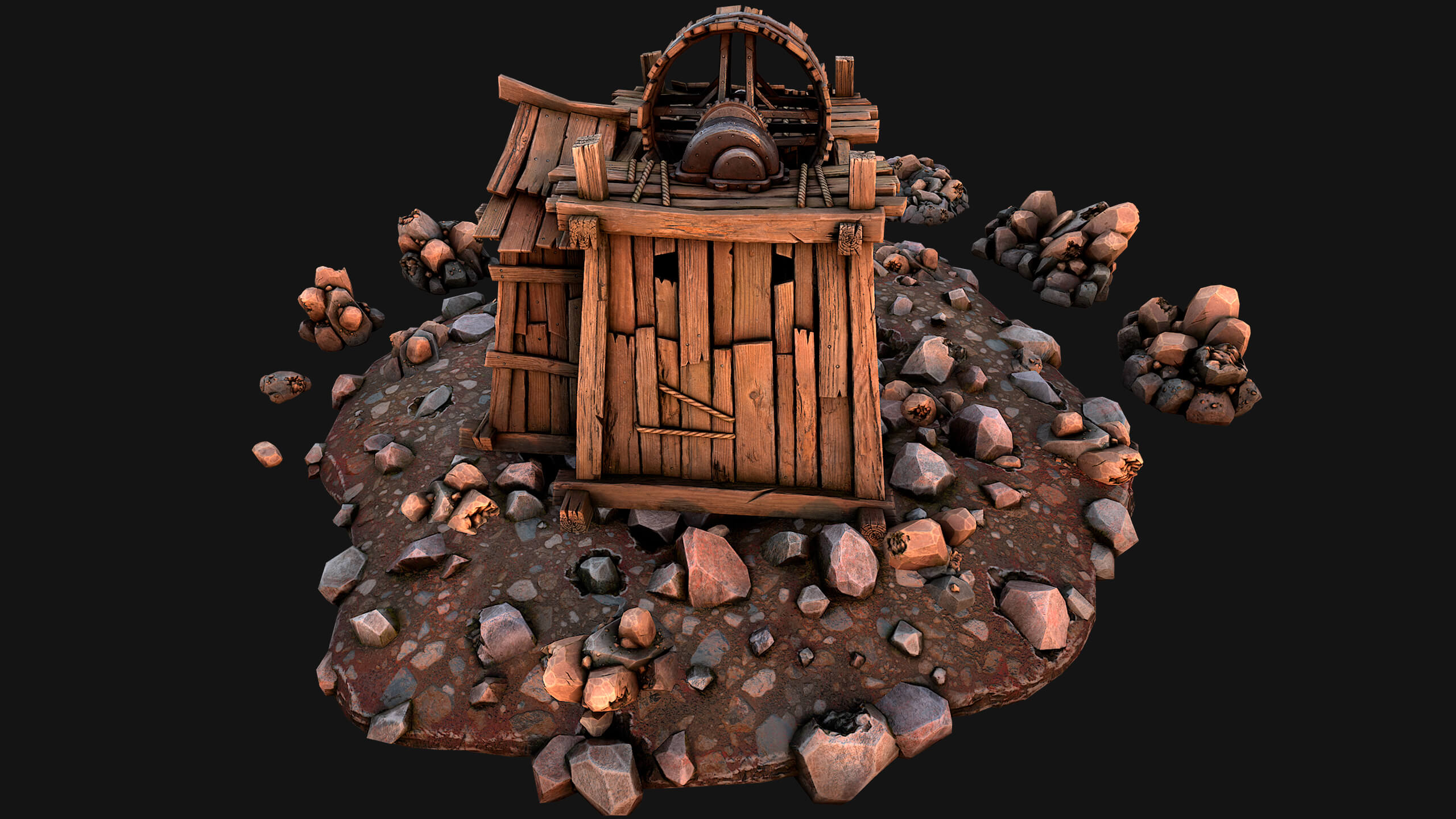 Medieval Copper Ore Mine - 3D Model by Dereza