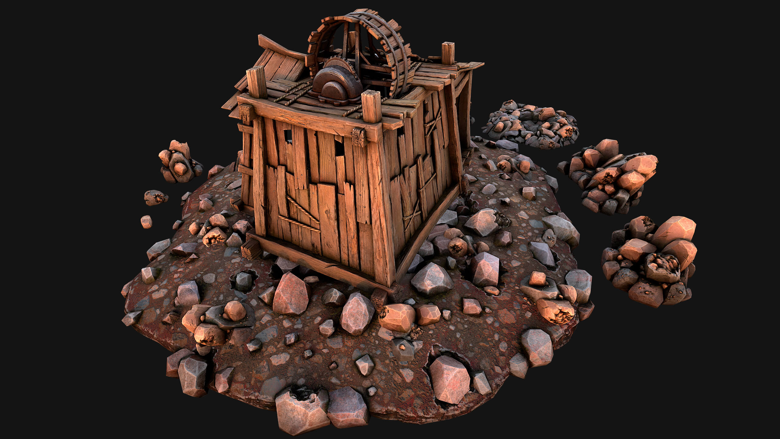 Medieval Copper Ore Mine - 3D Model by Dereza