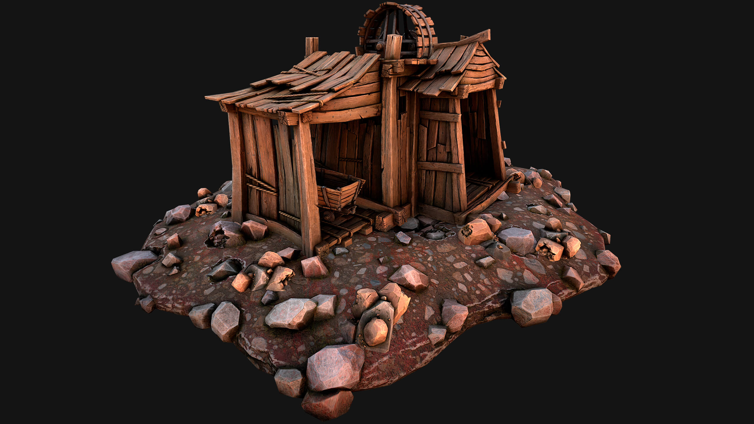 Medieval Copper Ore Mine - 3D Model by Dereza