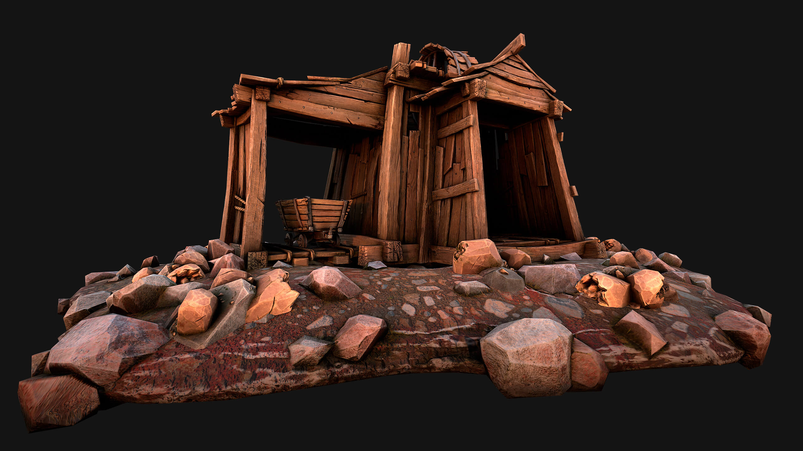 Medieval Copper Ore Mine - 3D Model by Dereza