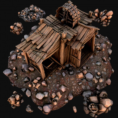 Medieval Copper Ore Mine - 3D Model by Dereza