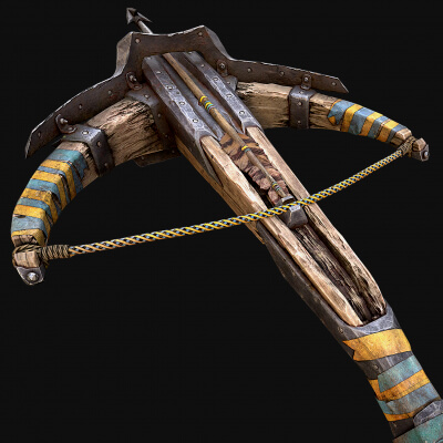 Medieval Crossbow and Arrow Bolt Weapon - 3D Model by Dereza