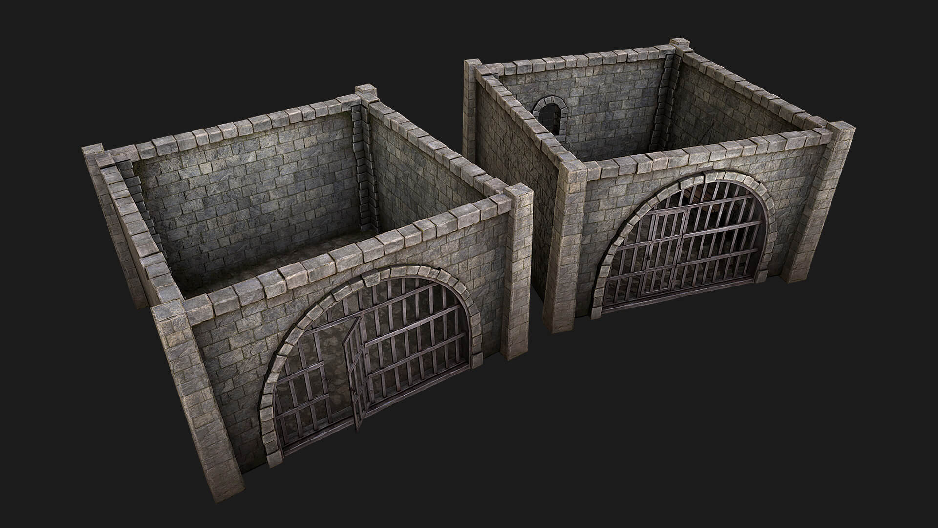 Medieval Dungeon Prison Set - 3D Model by Dereza