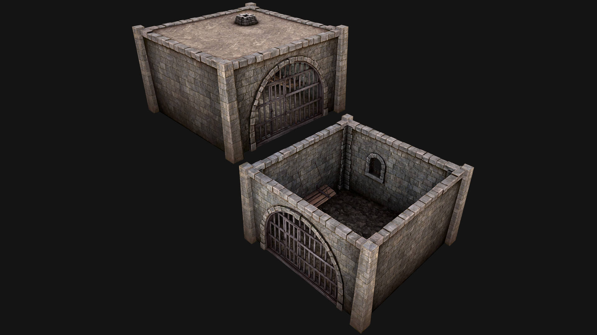 Medieval Dungeon Prison Set - 3D Model by Dereza