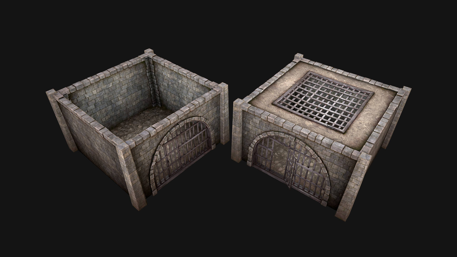 Medieval Dungeon Prison Set - 3D Model by Dereza