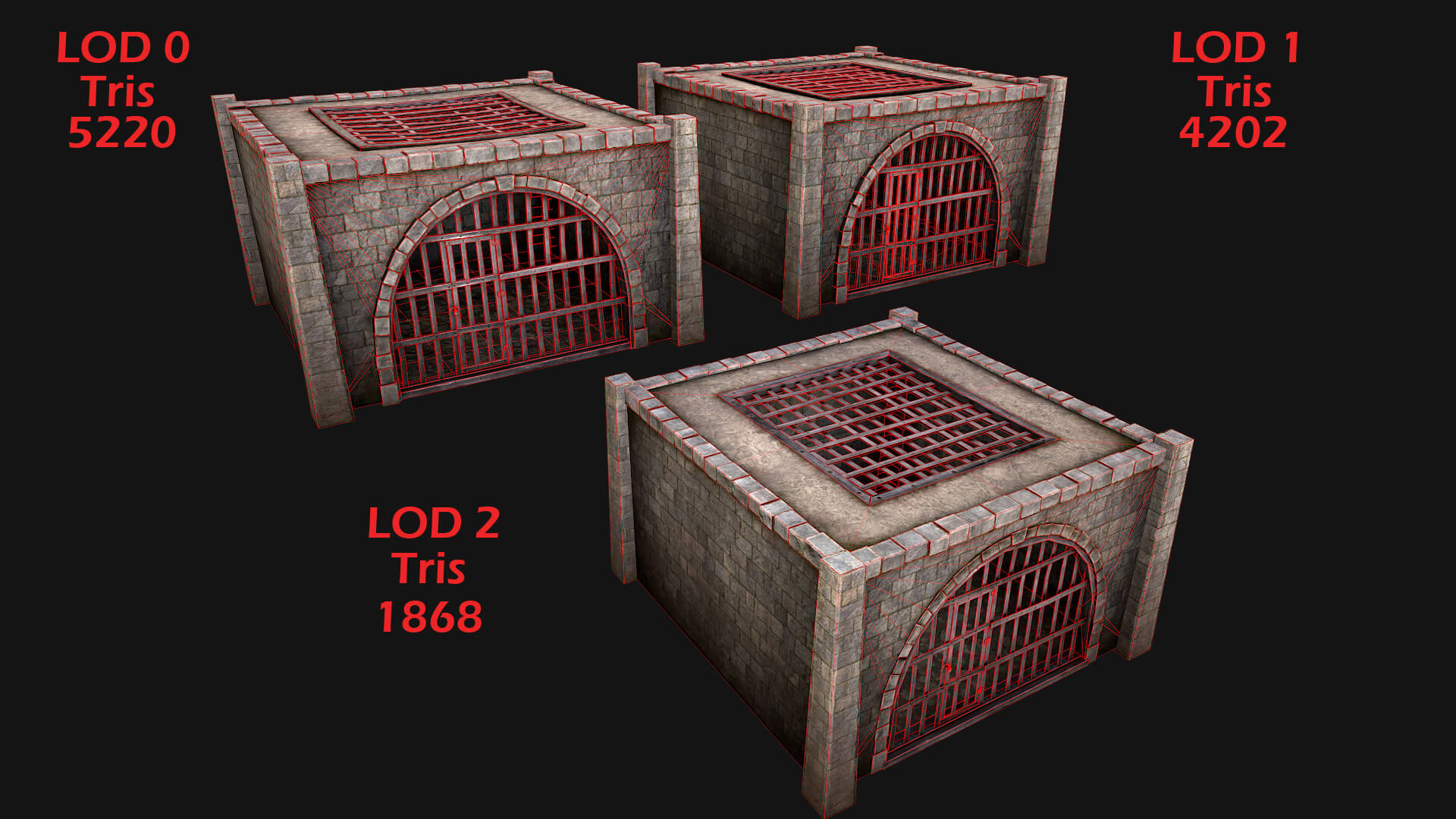 Medieval Dungeon Prison Set - 3D Model by Dereza