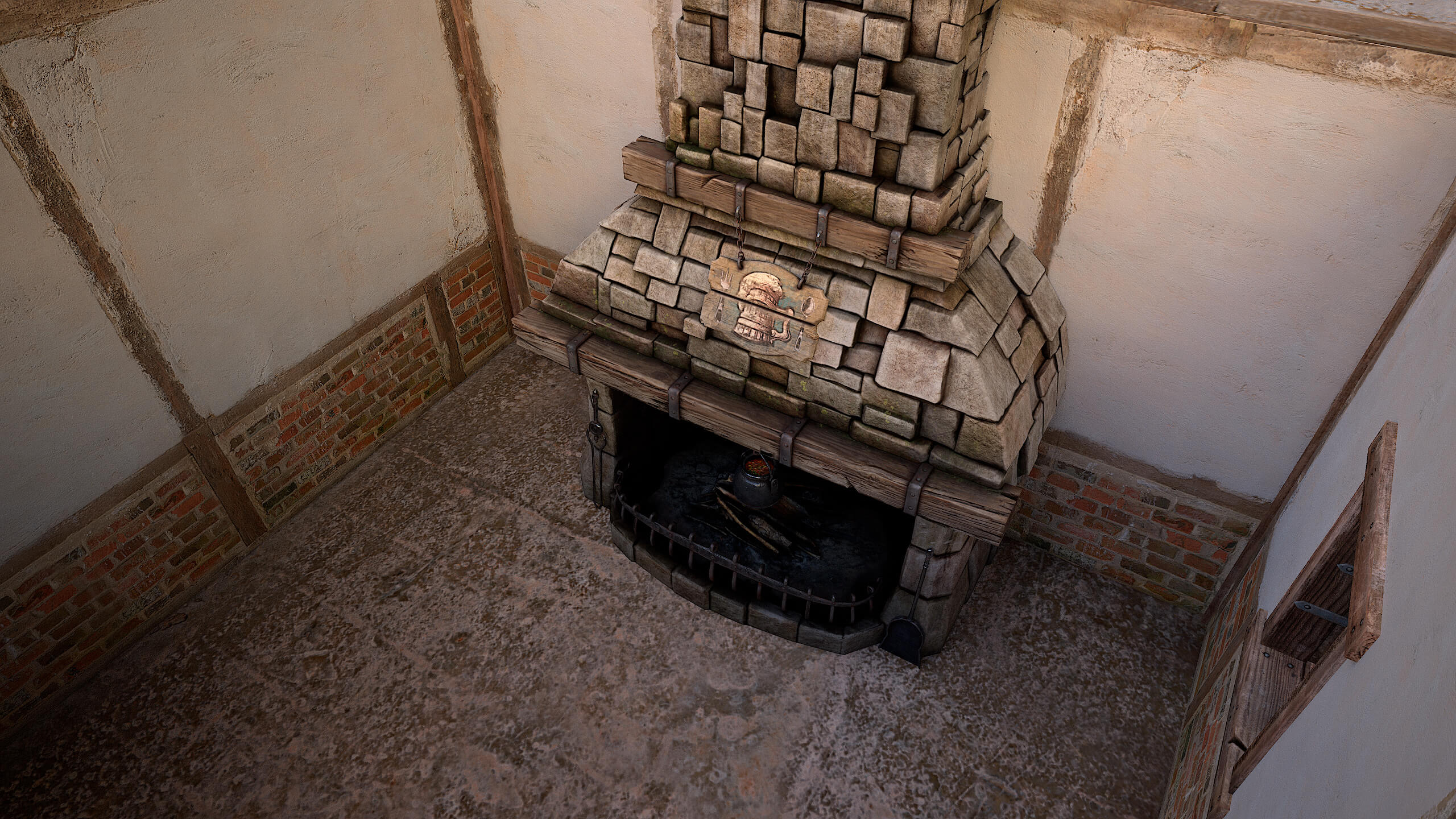 Medieval European Brick House - 3D Model by Dereza