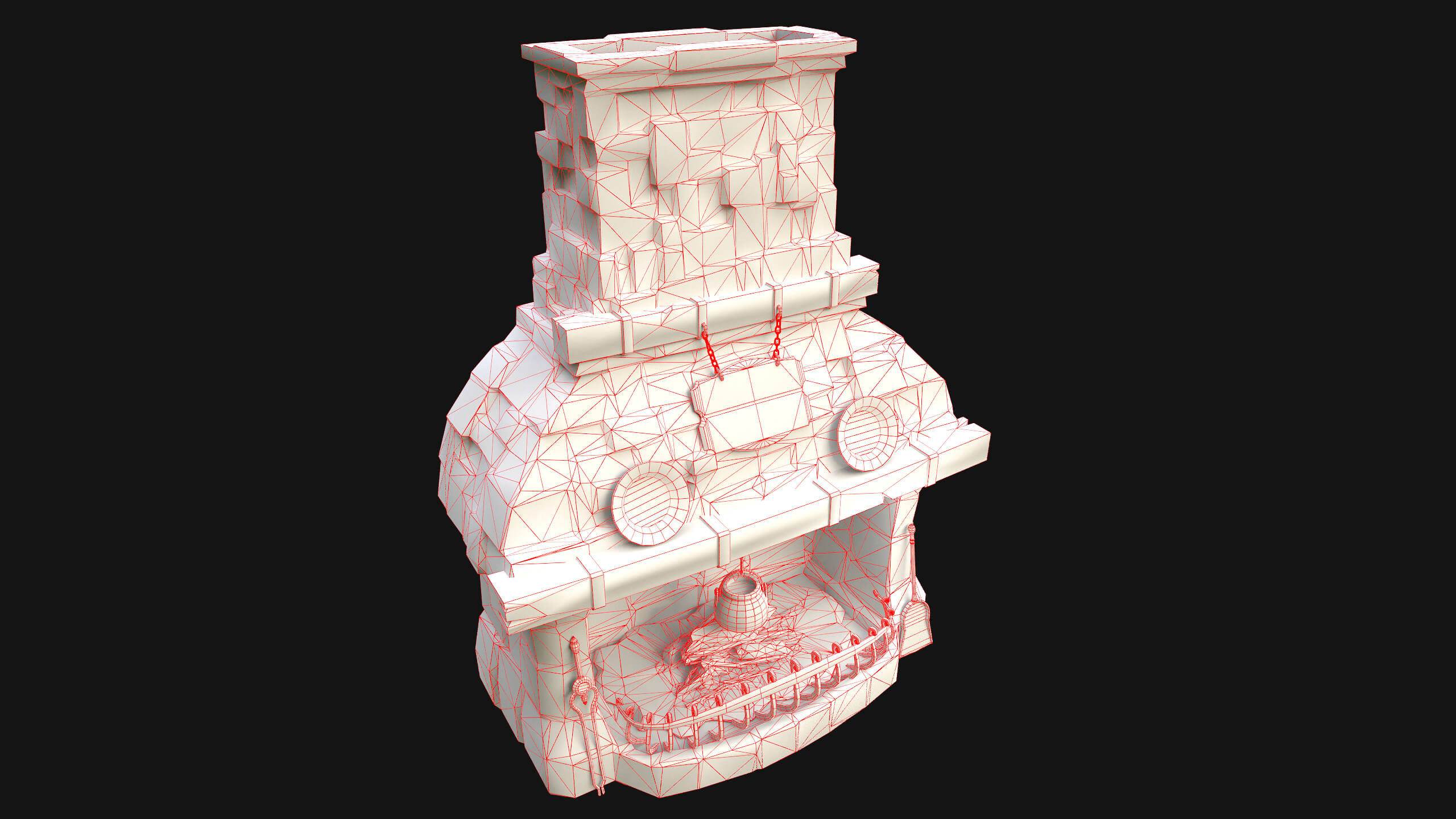 Medieval Fireplace - 3D Model by Dereza
