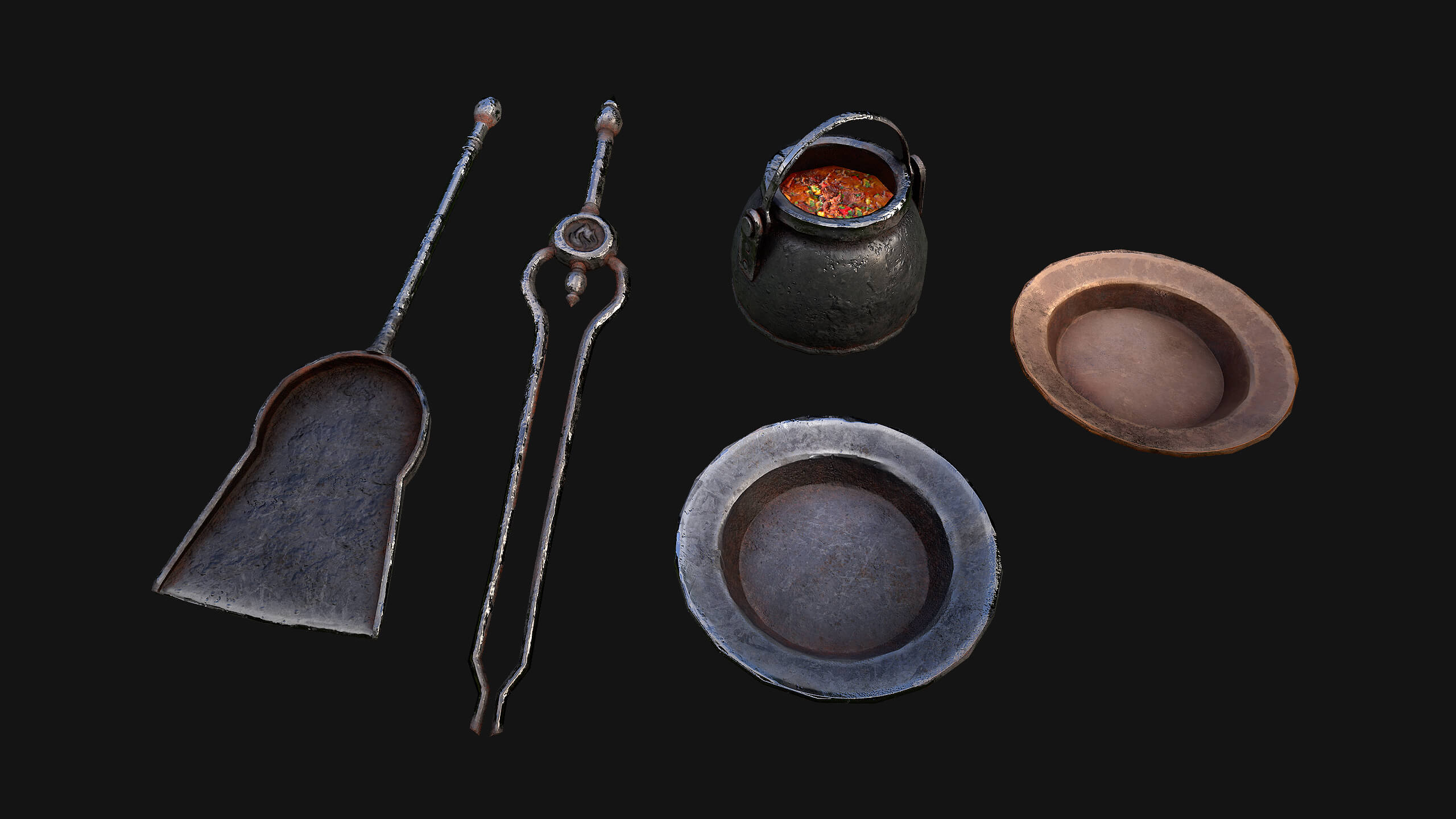 Medieval Fireplace Chimney - 3D Model by Dereza