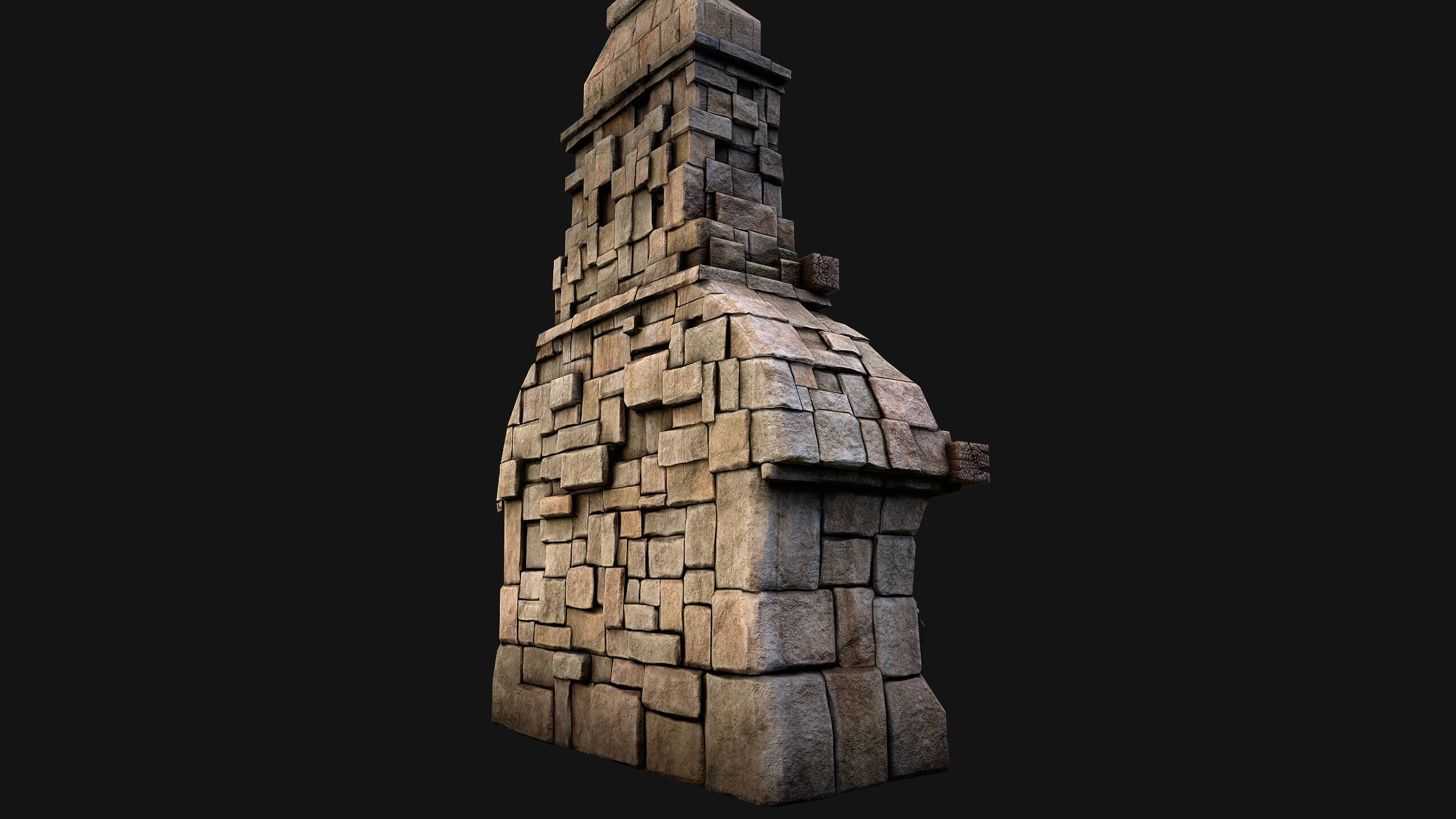 Medieval Fireplace Chimney - 3D Model by Dereza