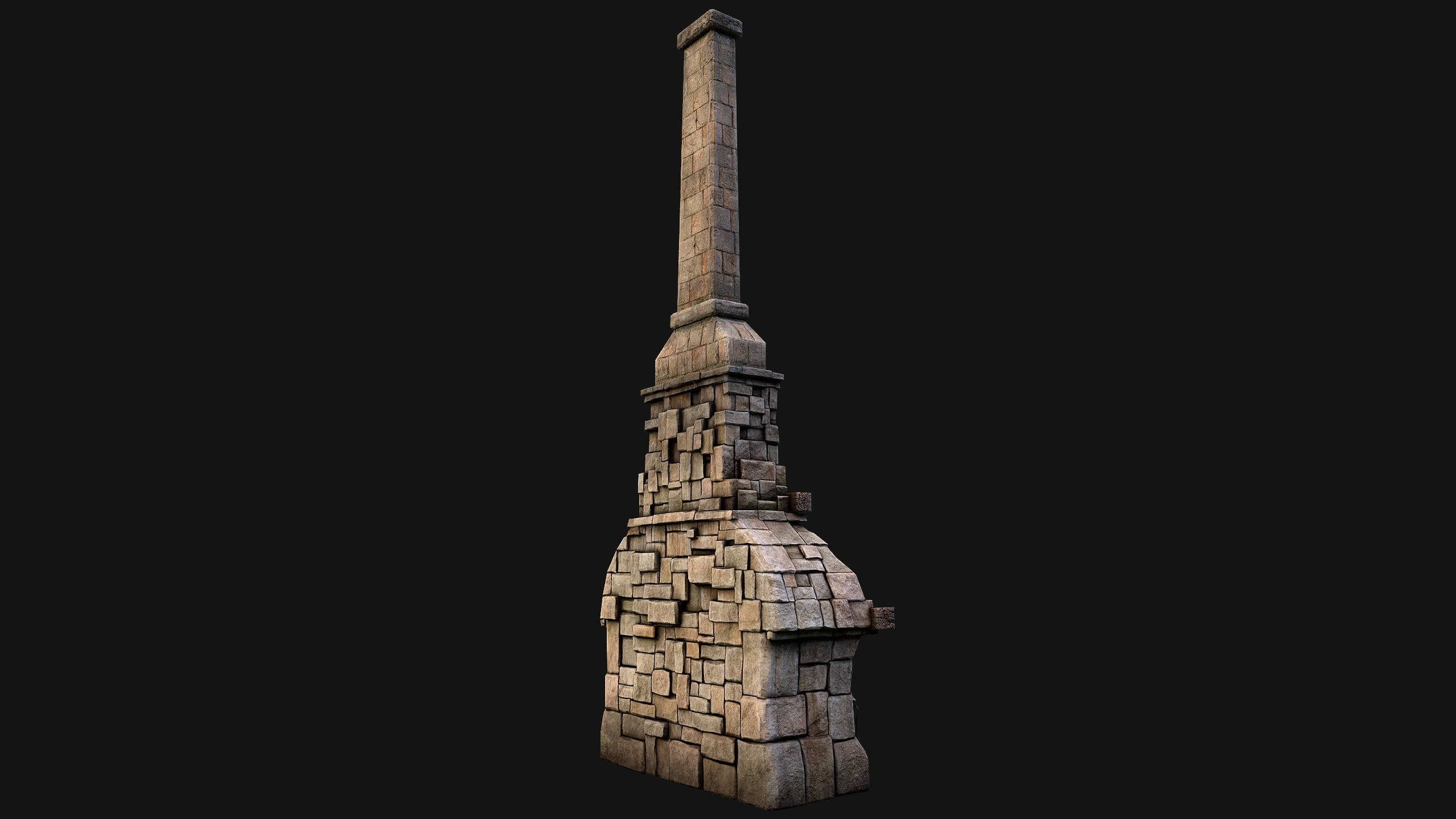 Medieval Fireplace Chimney - 3D Model by Dereza