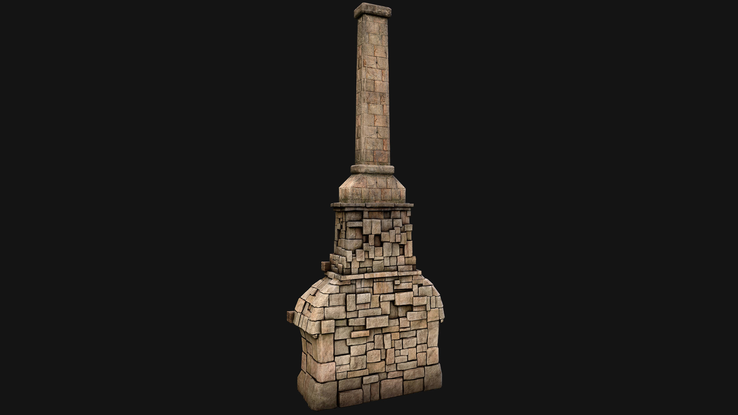 Medieval Fireplace Chimney - 3D Model by Dereza