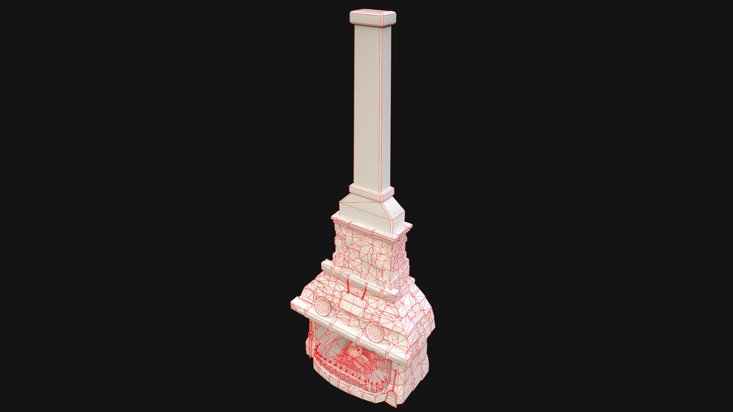 Medieval Fireplace Chimney - 3D Model by Dereza