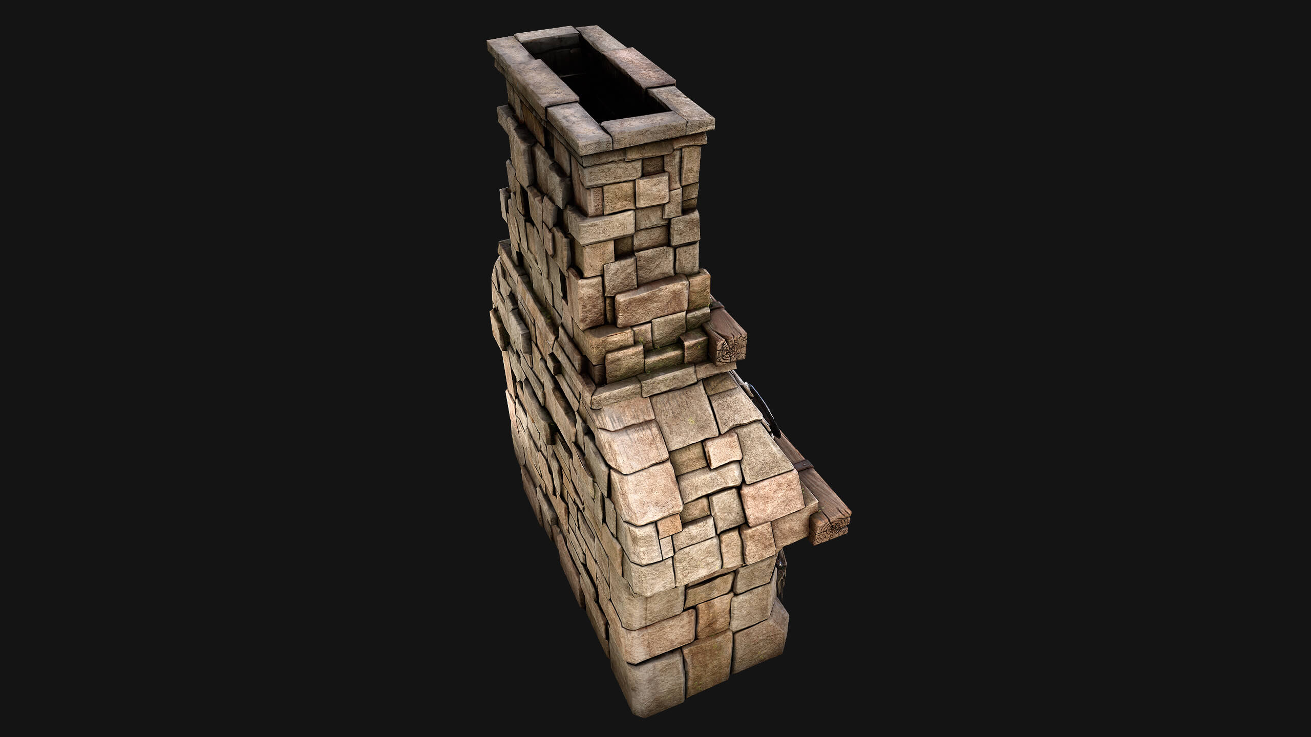 Medieval Fireplace Chimney - 3D Model by Dereza