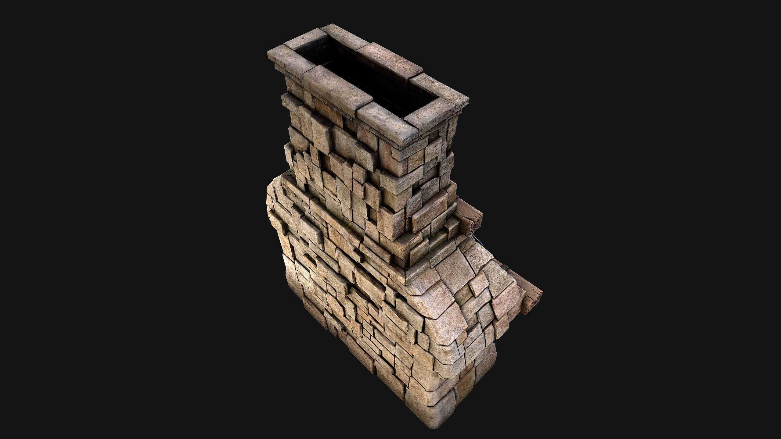 Medieval Fireplace Chimney - 3D Model by Dereza