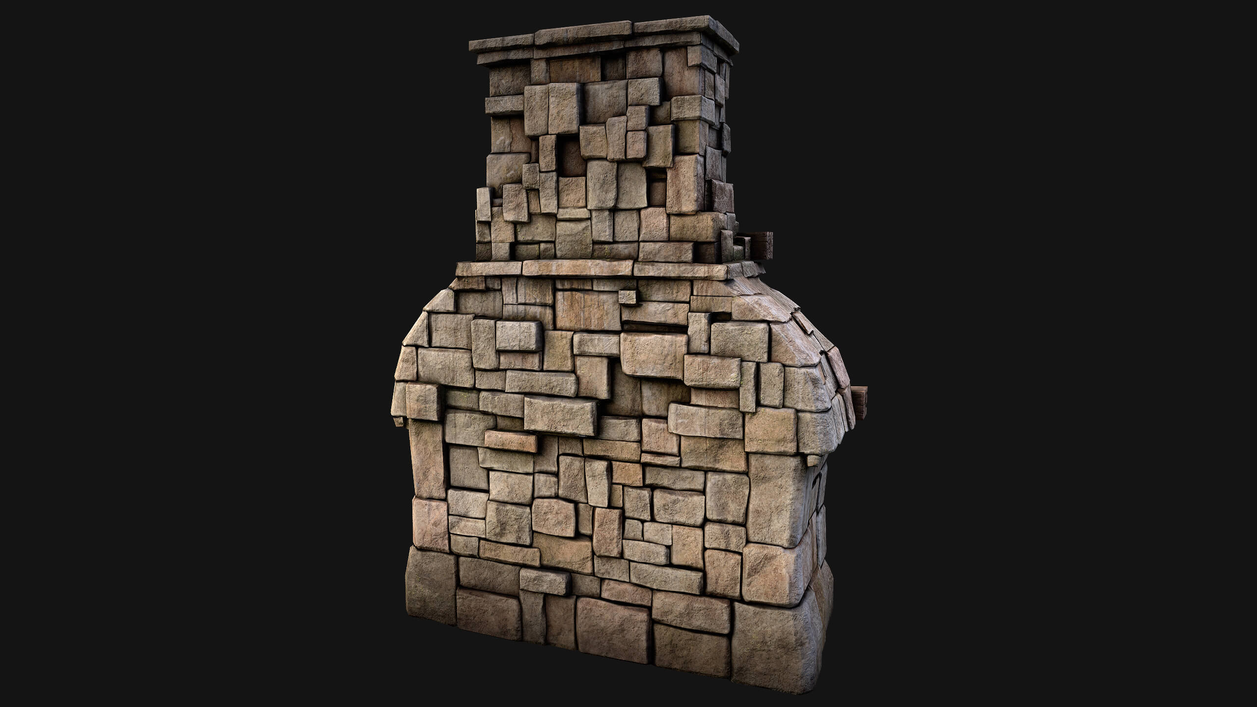 Medieval Fireplace Chimney - 3D Model by Dereza