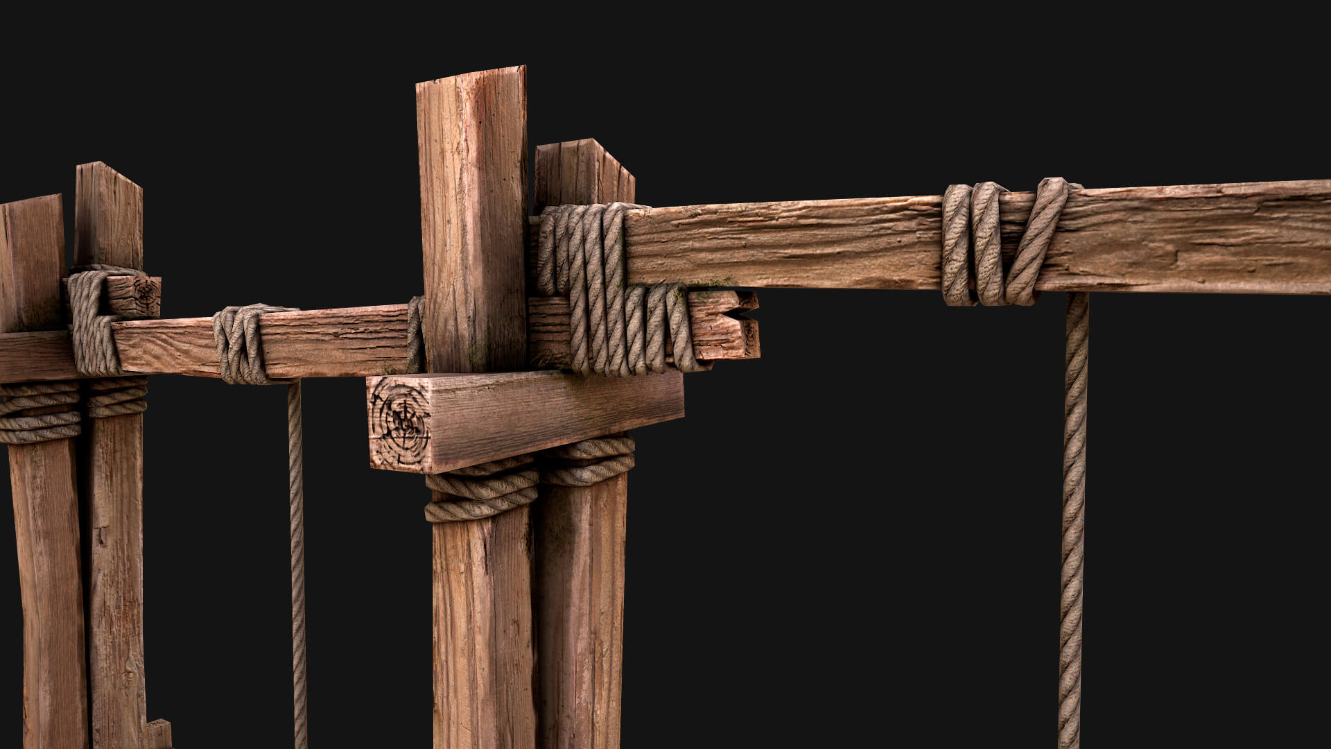Medieval Gallows Podium Torture - 3D Model by Dereza