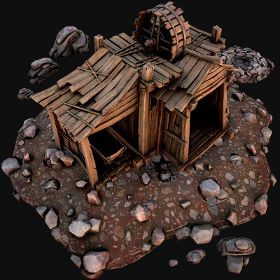 Medieval Gemstone Mineral Ore Mine - 3D Model by Dereza