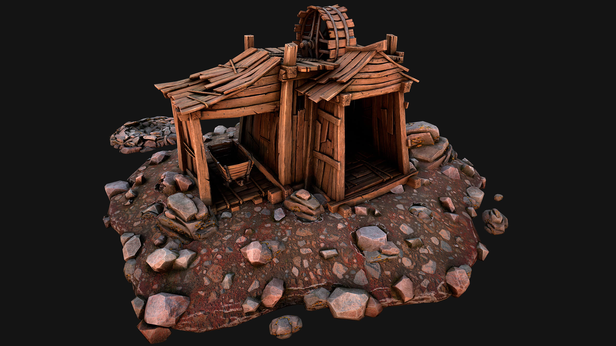 Medieval Gold Ore Mine - 3D Model by Dereza