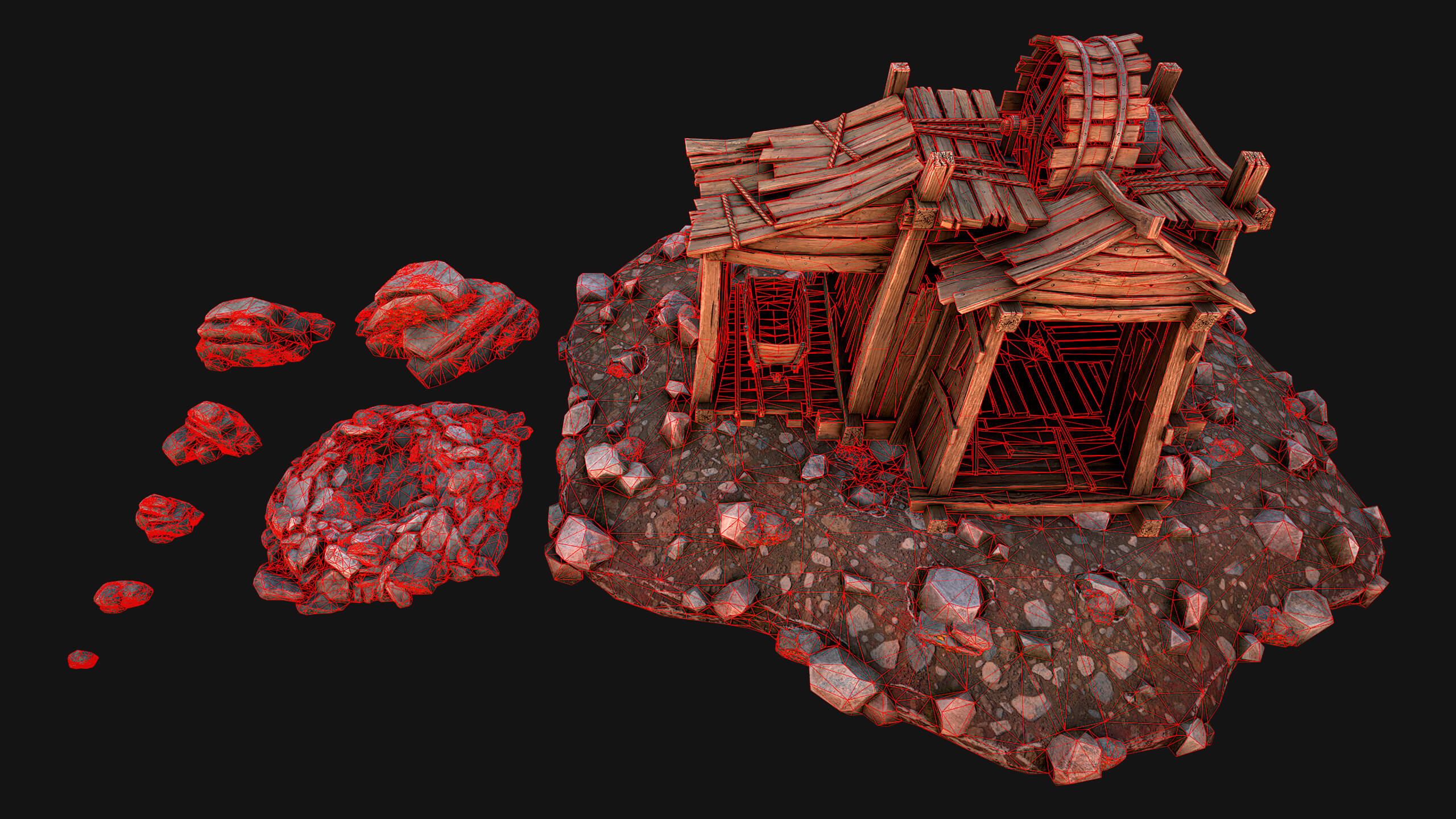 Medieval Gold Ore Mine - 3D Model by Dereza