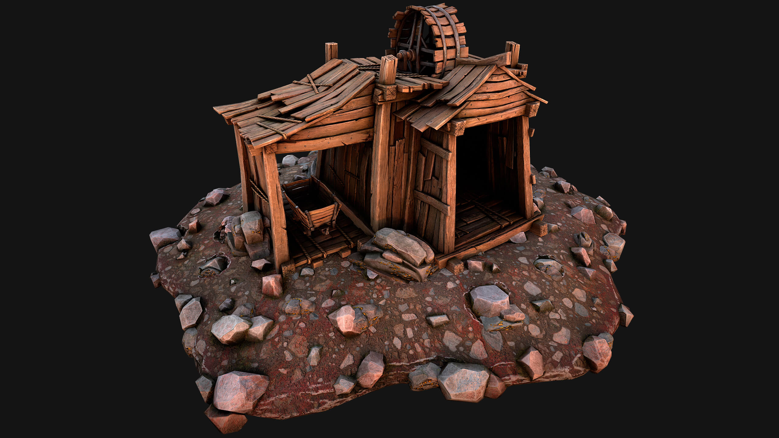 Medieval Gold Ore Mine - 3D Model by Dereza
