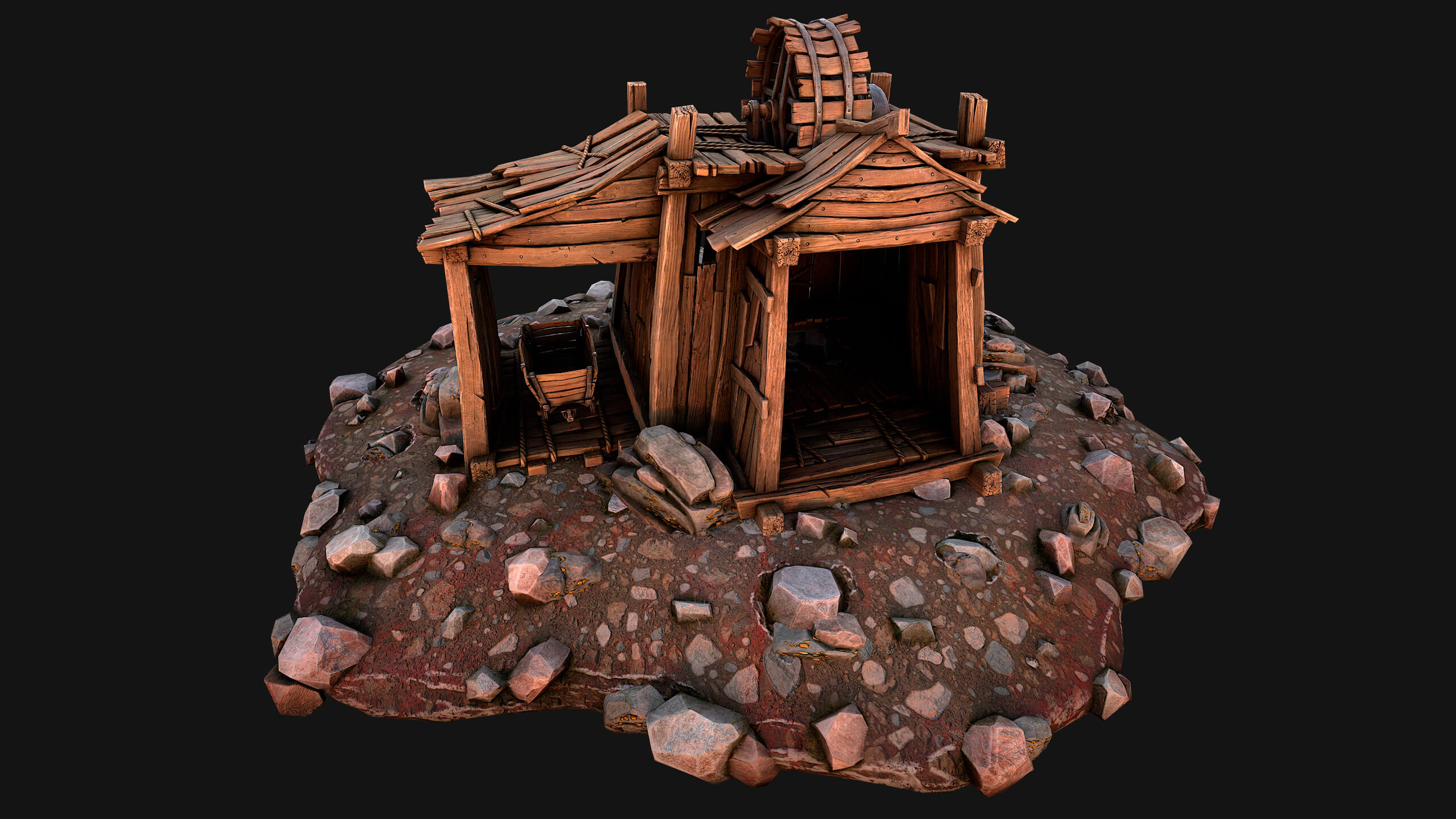 Medieval Gold Ore Mine - 3D Model by Dereza