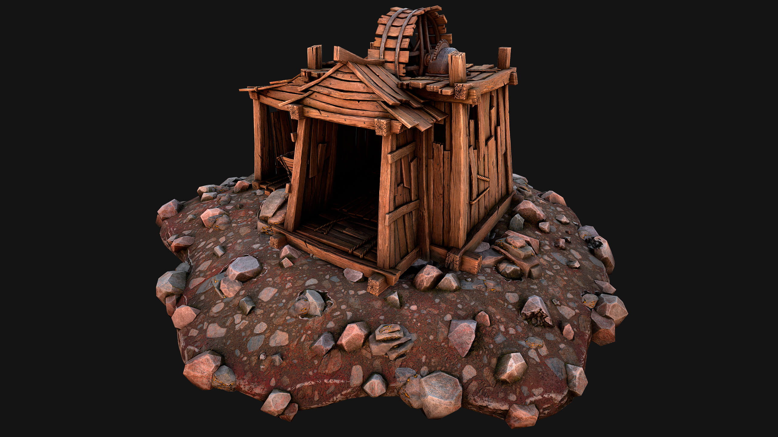 Medieval Gold Ore Mine - 3D Model by Dereza