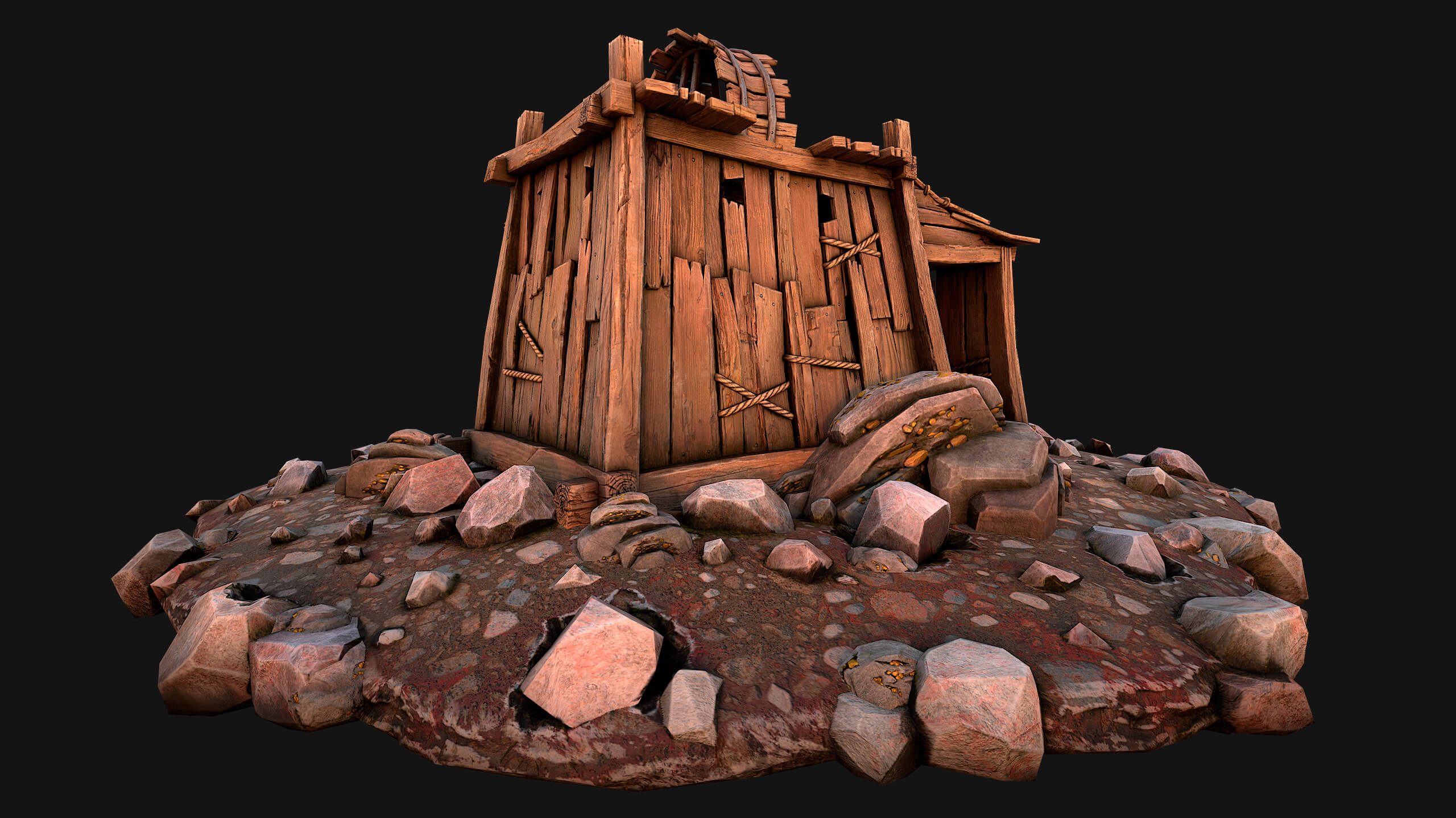 Medieval Gold Ore Mine - 3D Model by Dereza