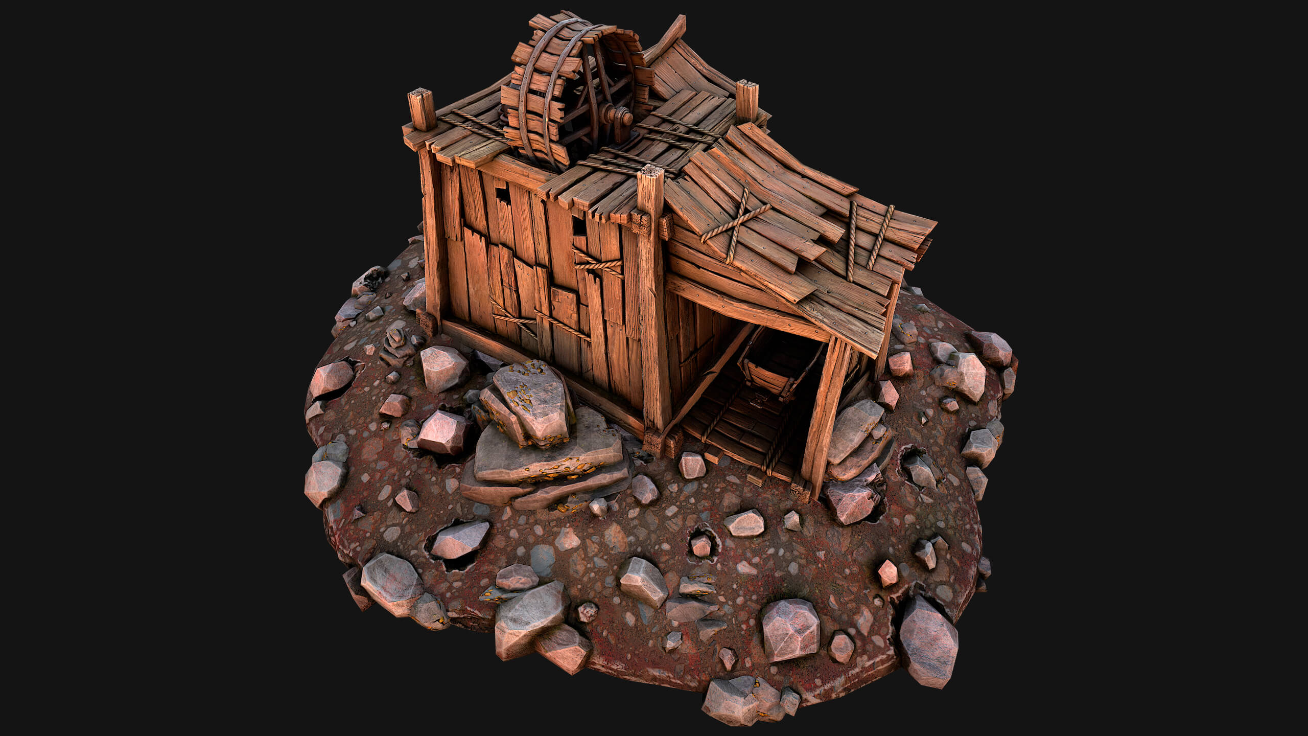 Medieval Gold Ore Mine - 3D Model by Dereza