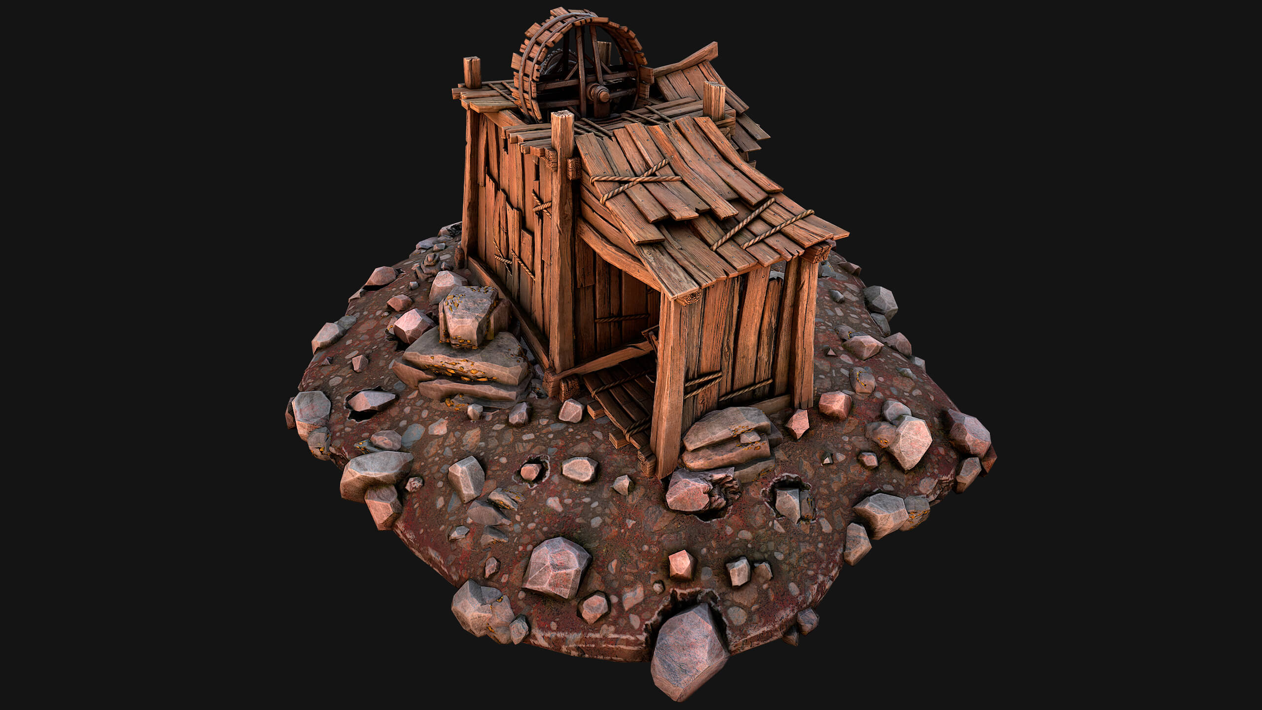 Medieval Gold Ore Mine - 3D Model by Dereza
