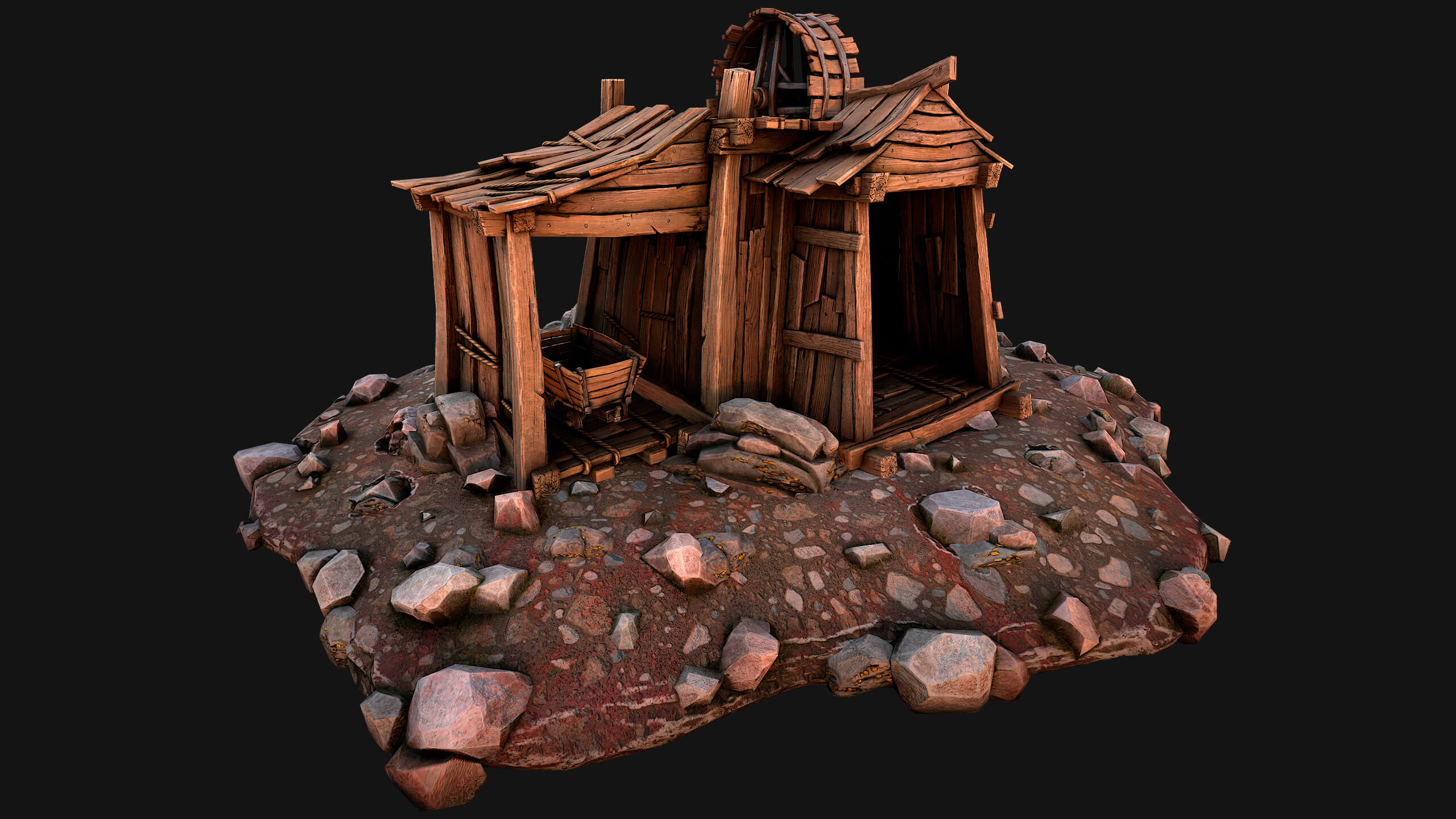 Medieval Gold Ore Mine - 3D Model by Dereza