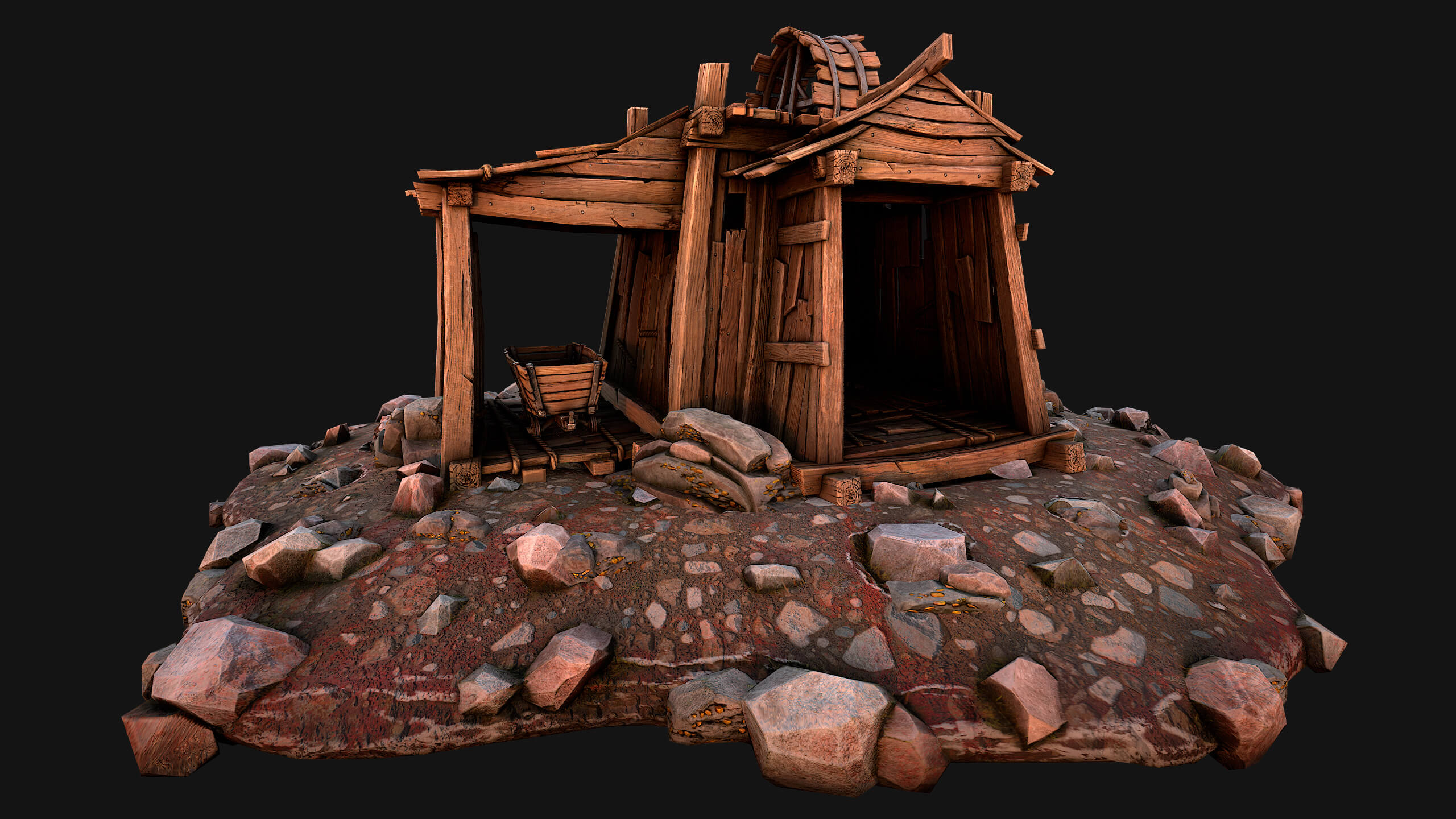 Medieval Gold Ore Mine - 3D Model by Dereza