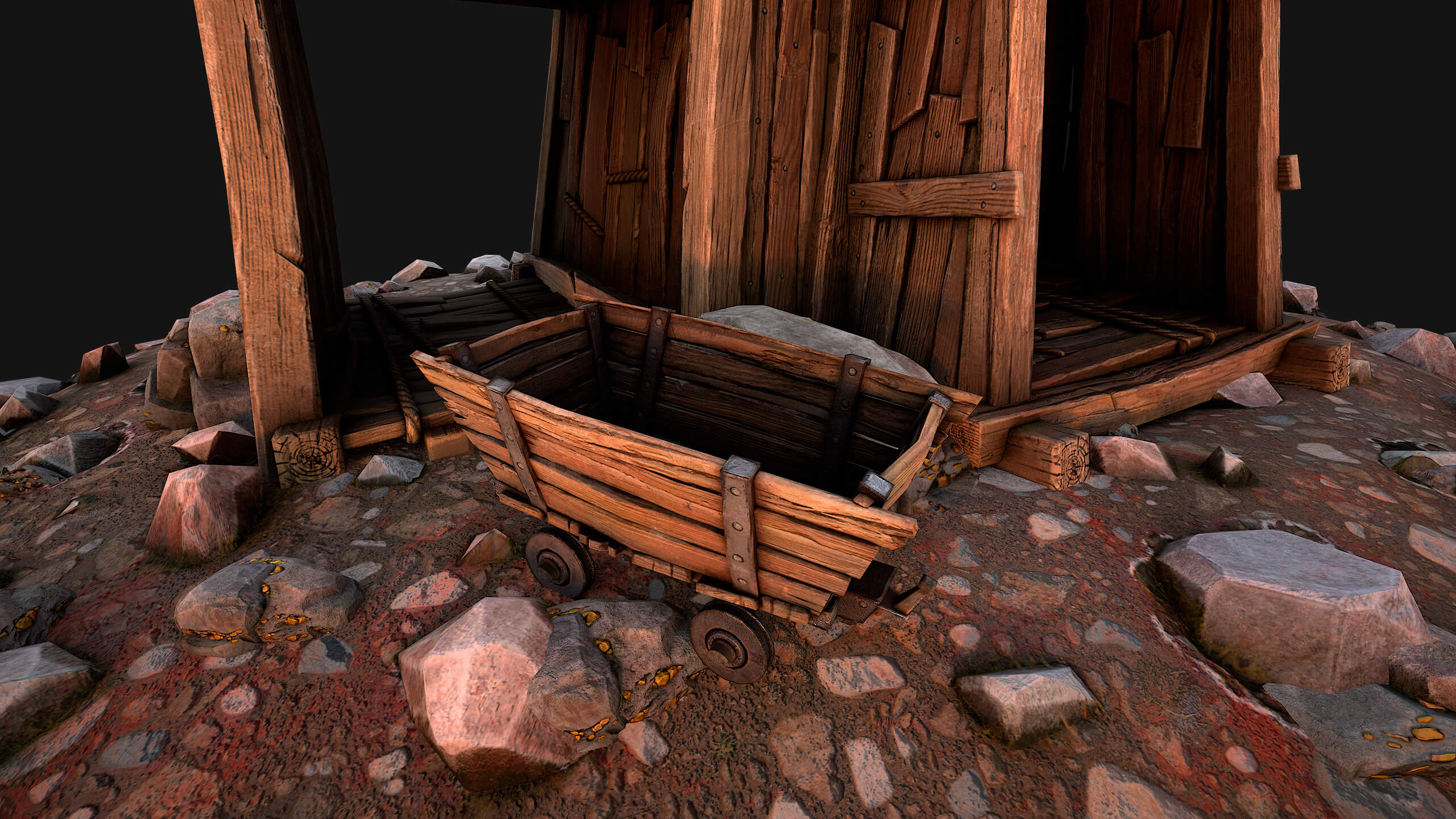 Medieval Gold Ore Mine - 3D Model by Dereza