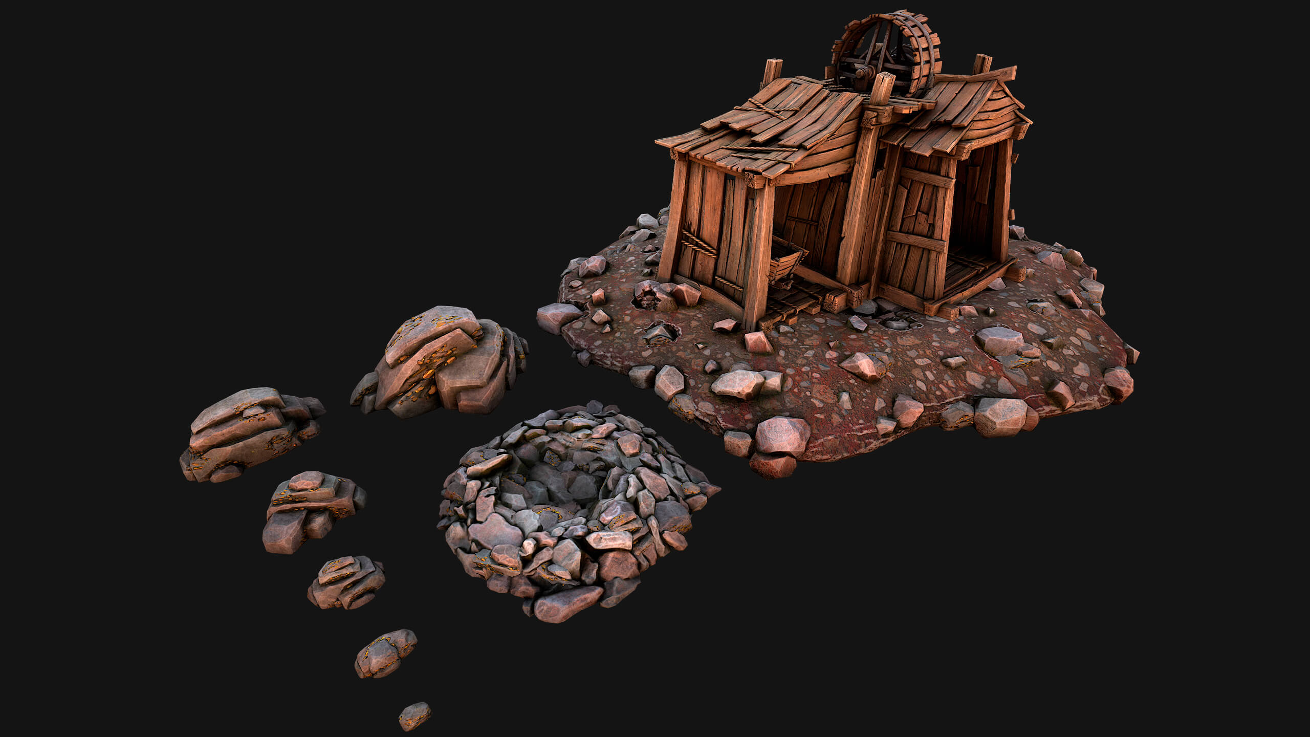 Medieval Gold Ore Mine - 3D Model by Dereza