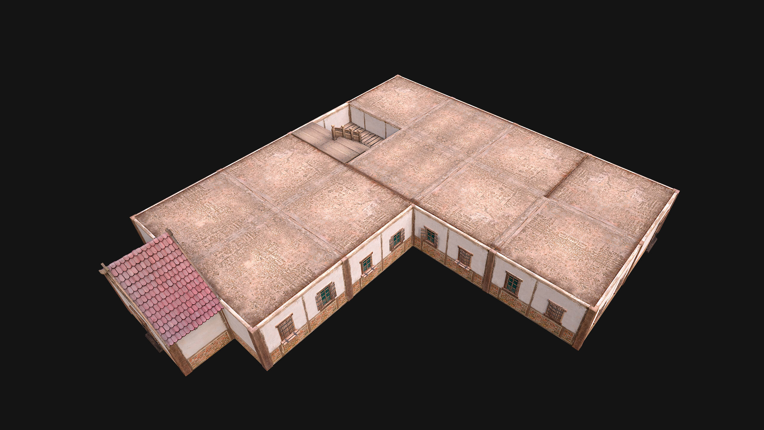 Medieval High Rise House 4 Floors - 3D Model by Dereza