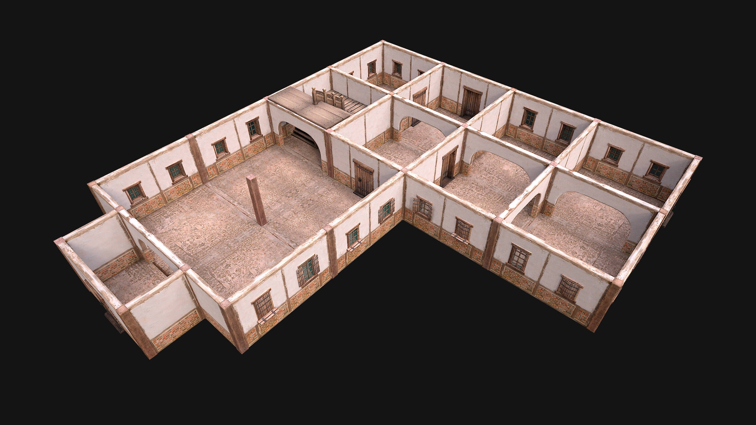 Medieval High Rise House 4 Floors - 3D Model by Dereza