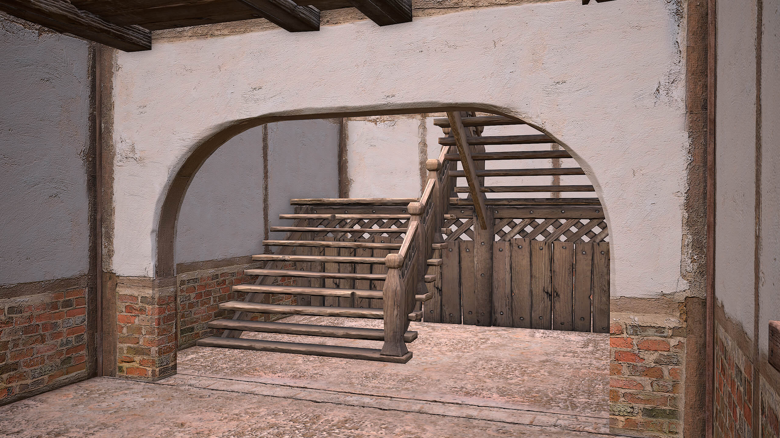 Medieval Two Story House - 3D Model by Dereza