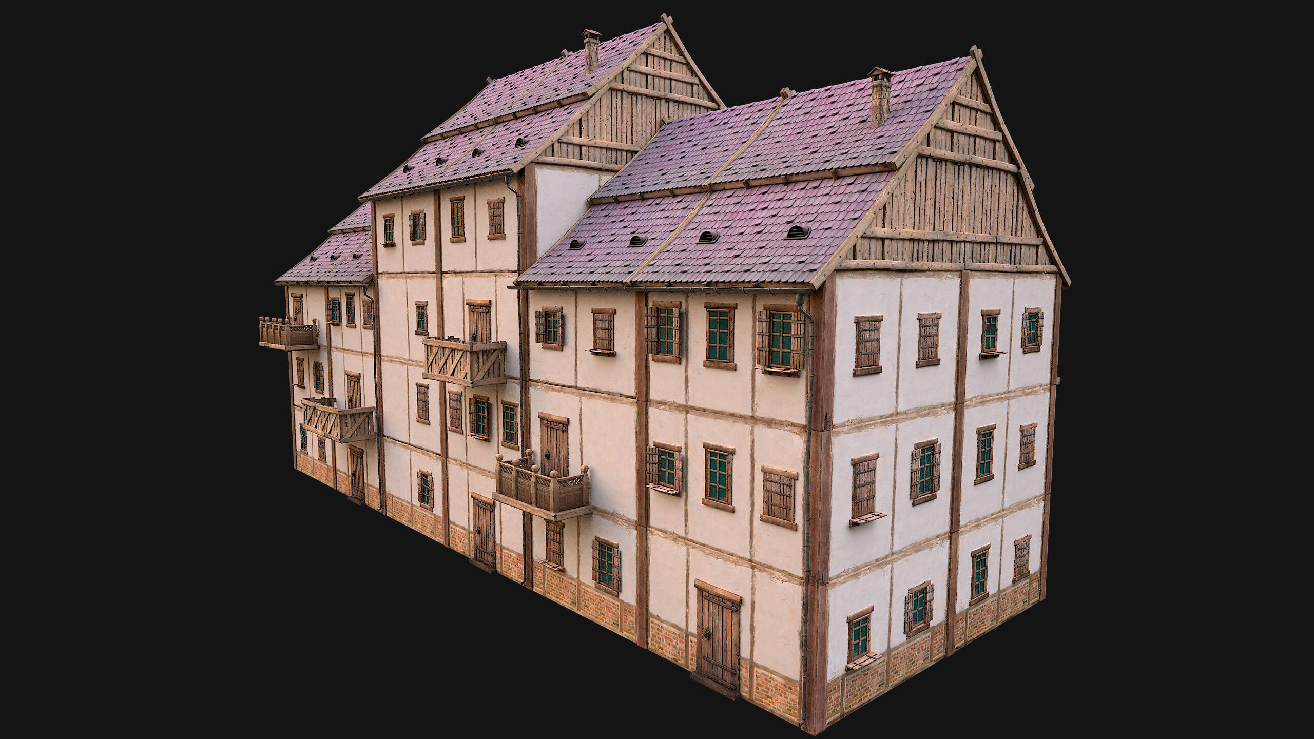 Medieval House Cottage - 3D Model by Dereza