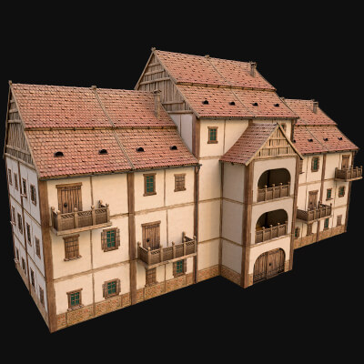 Medieval House Cottage - 3D Model by Dereza