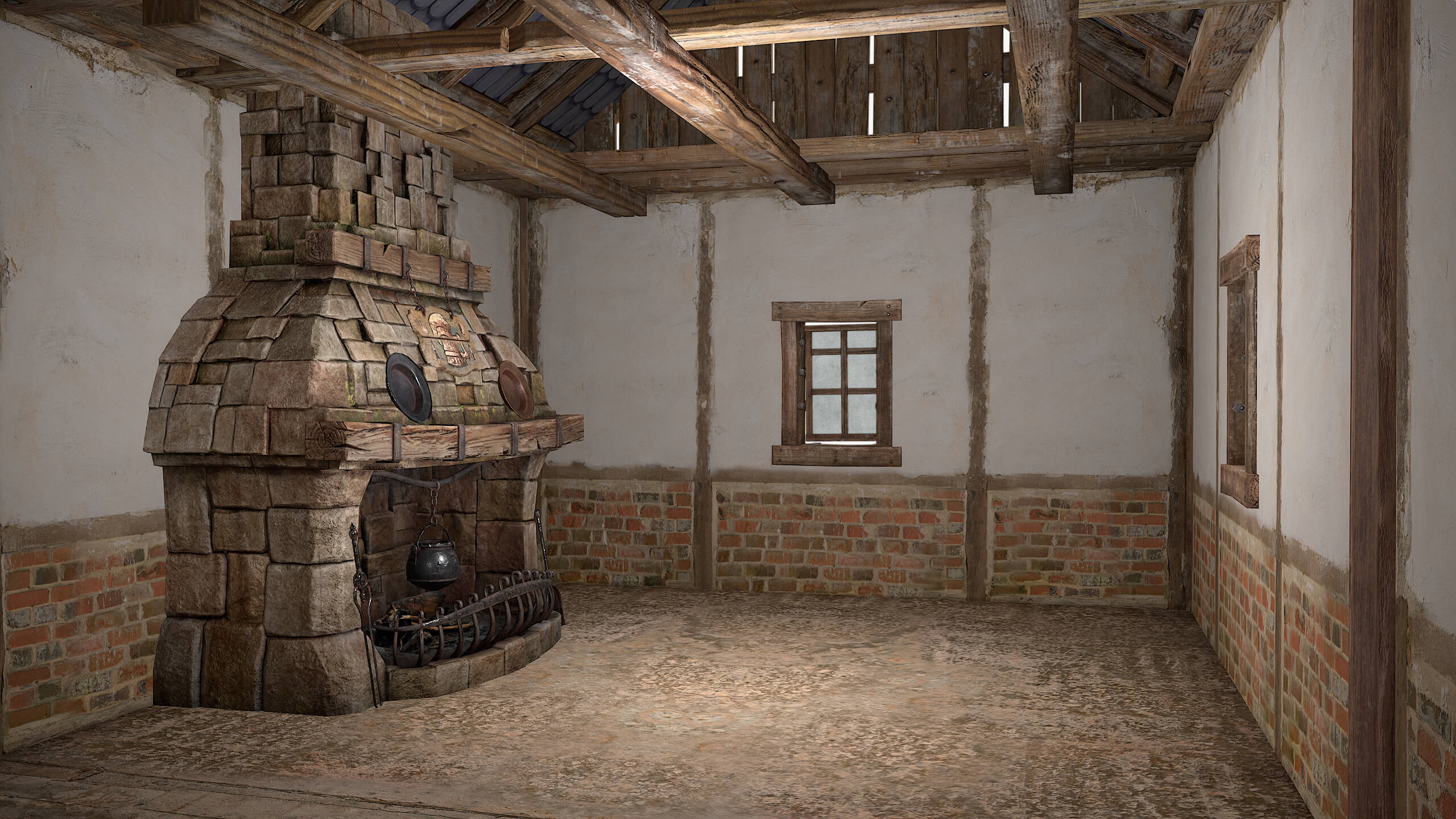 Medieval House 1 Cottage - 3D Model by Dereza