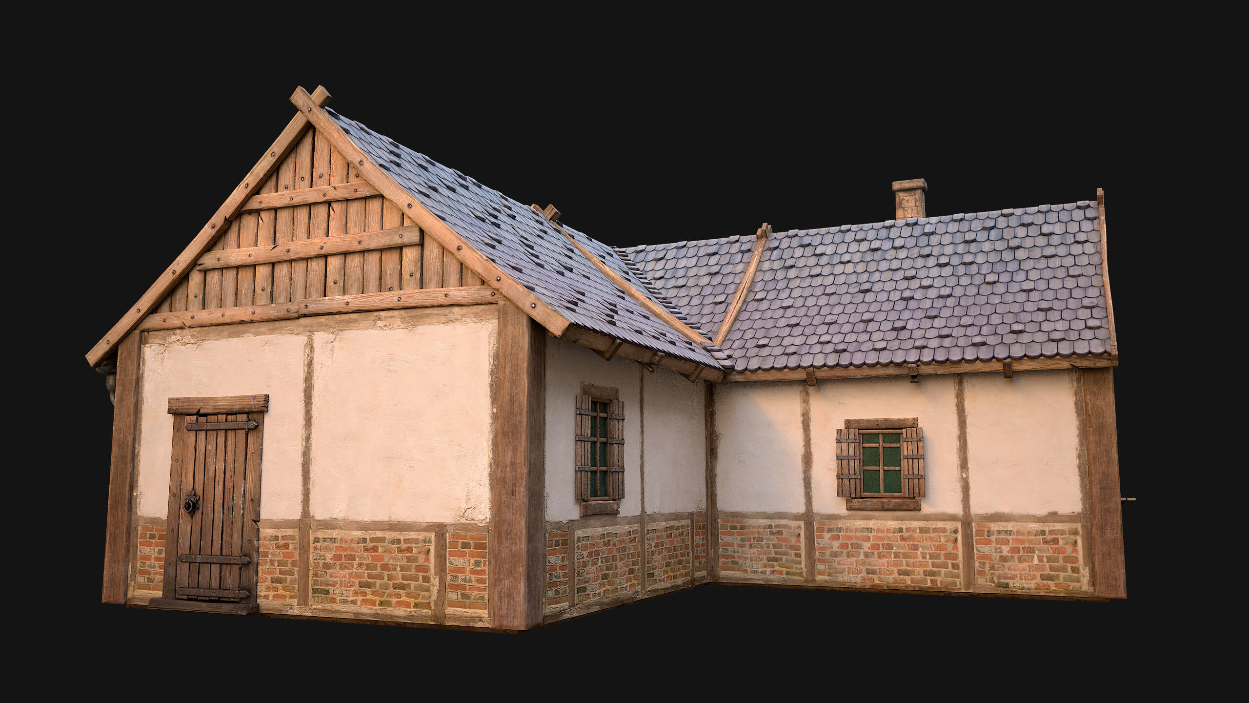 Medieval House 1 Cottage - 3D Model by Dereza