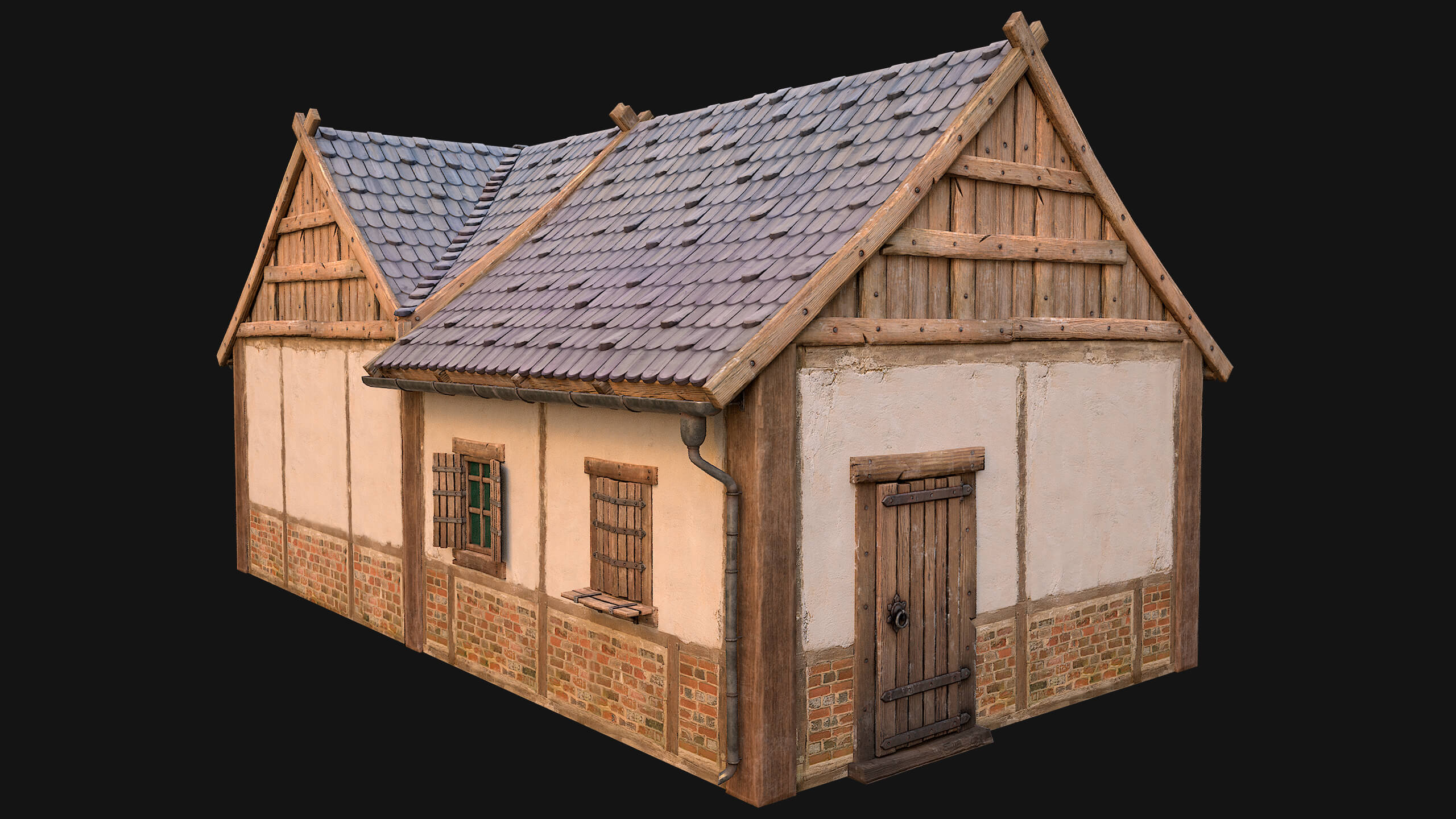 Medieval House 1 Cottage - 3D Model by Dereza