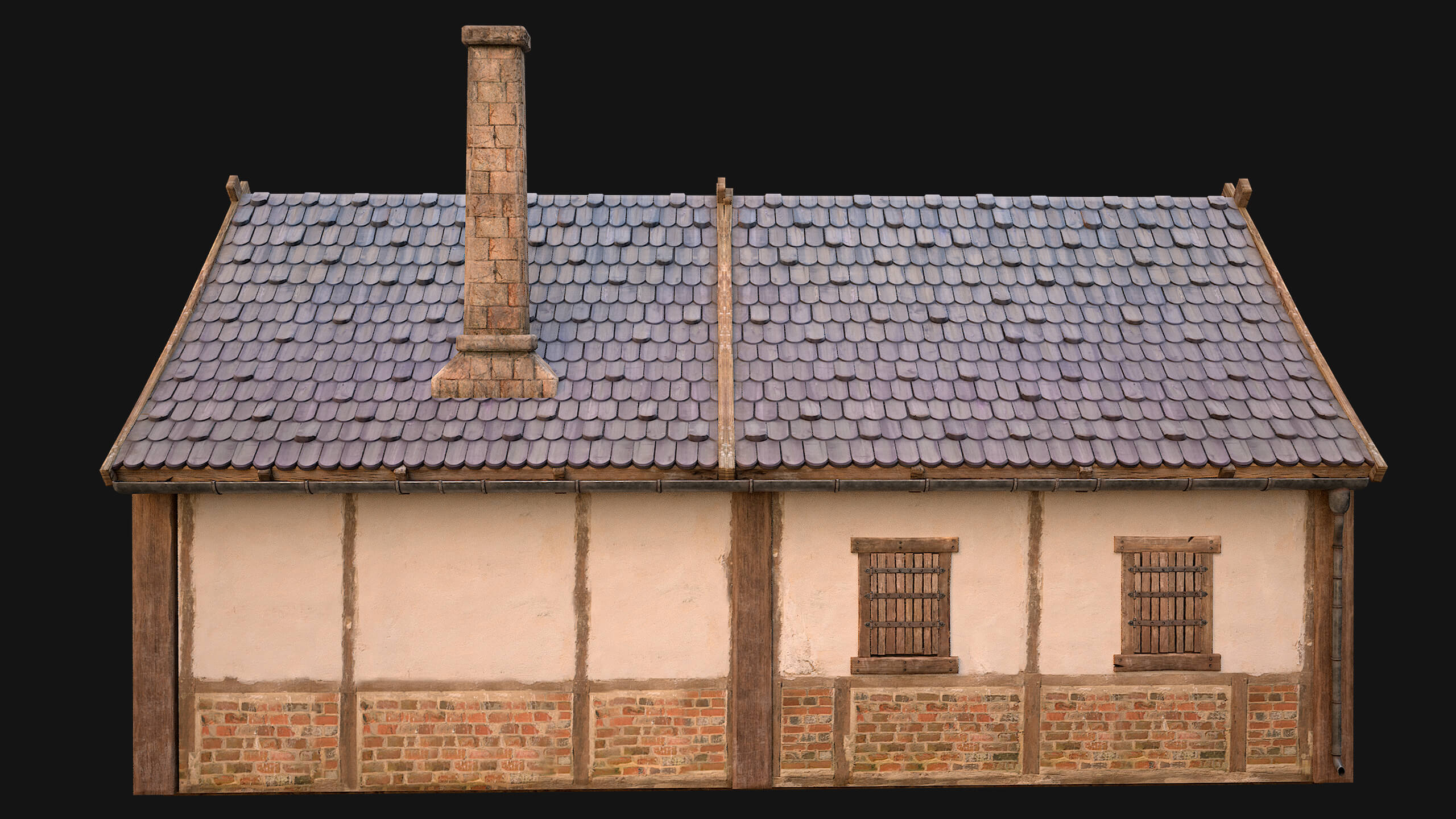 Medieval House 1 Cottage - 3D Model by Dereza