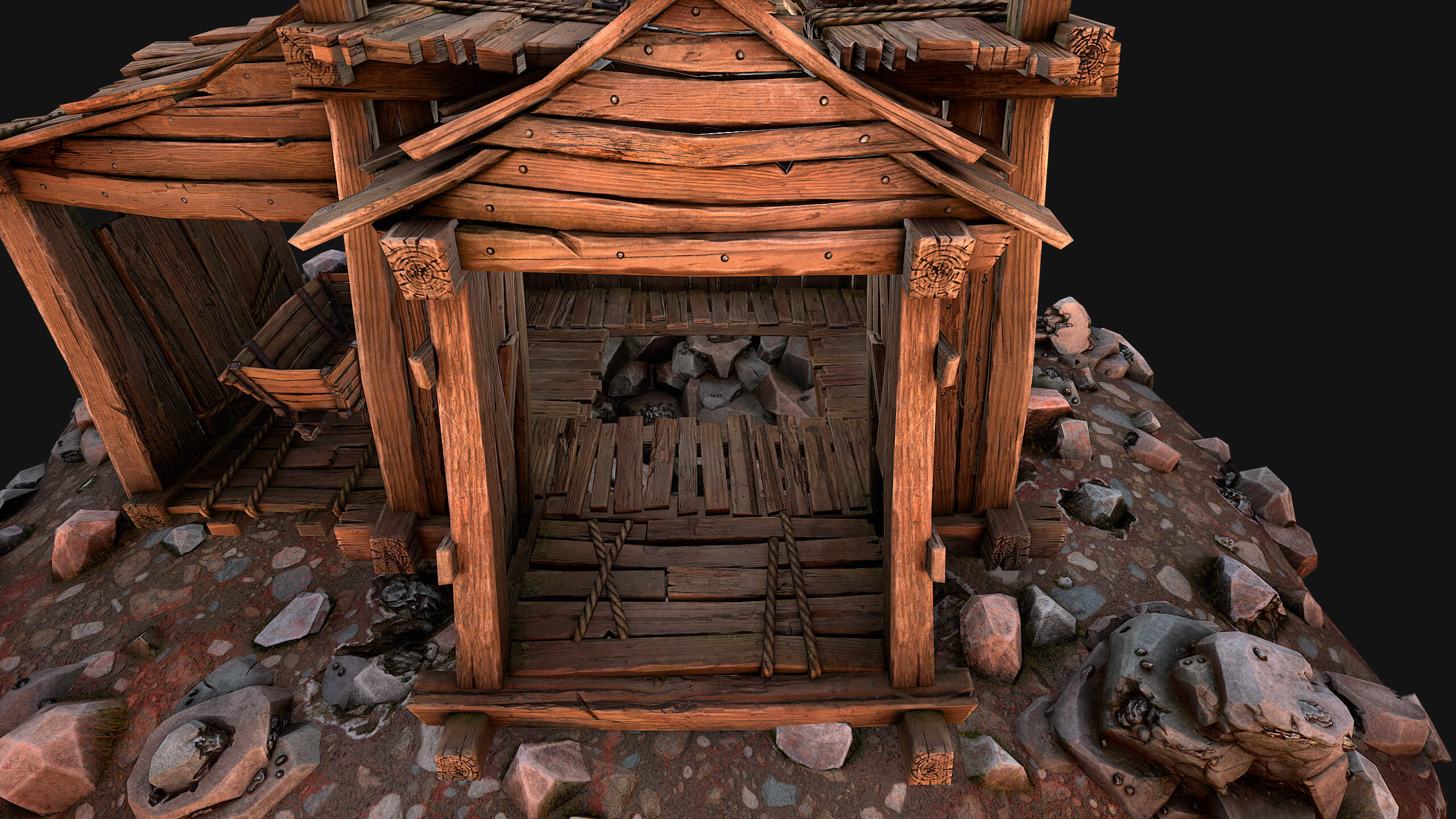 Medieval Iron Metal Ore Mine - 3D Model by Dereza