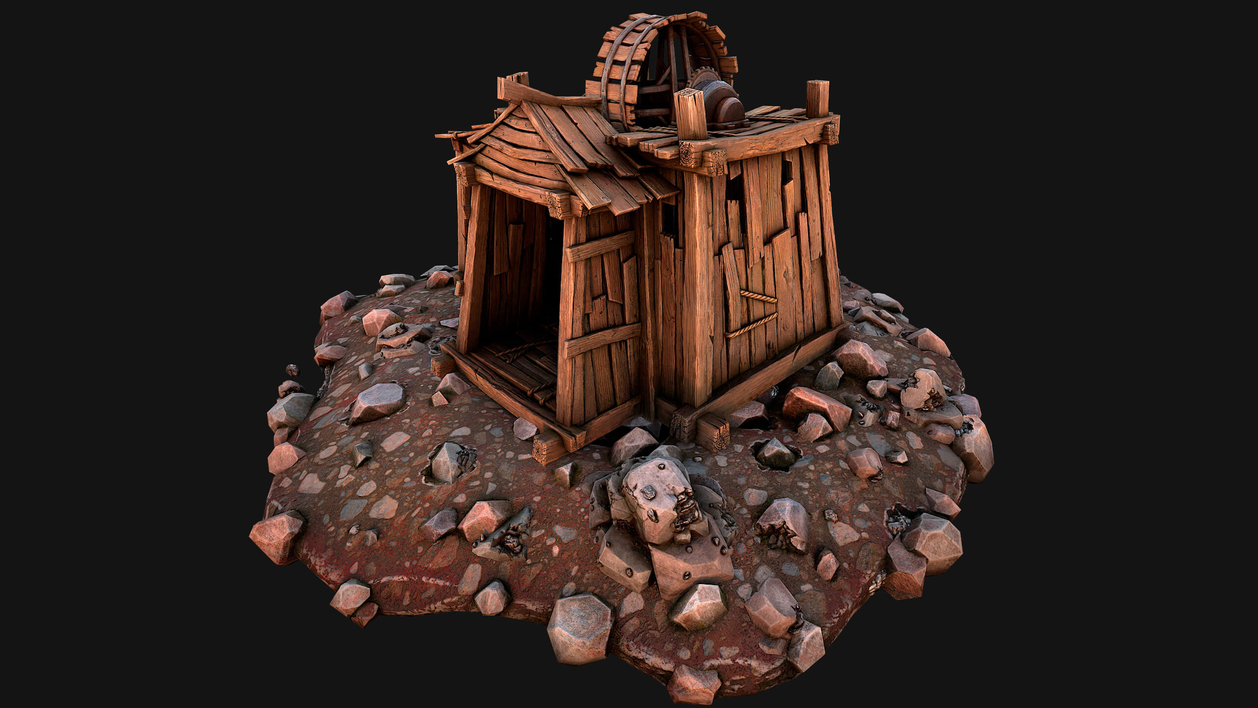 Medieval Iron Metal Ore Mine - 3D Model by Dereza
