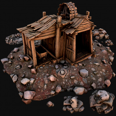 Medieval Iron Metal Ore Mine - 3D Model by Dereza