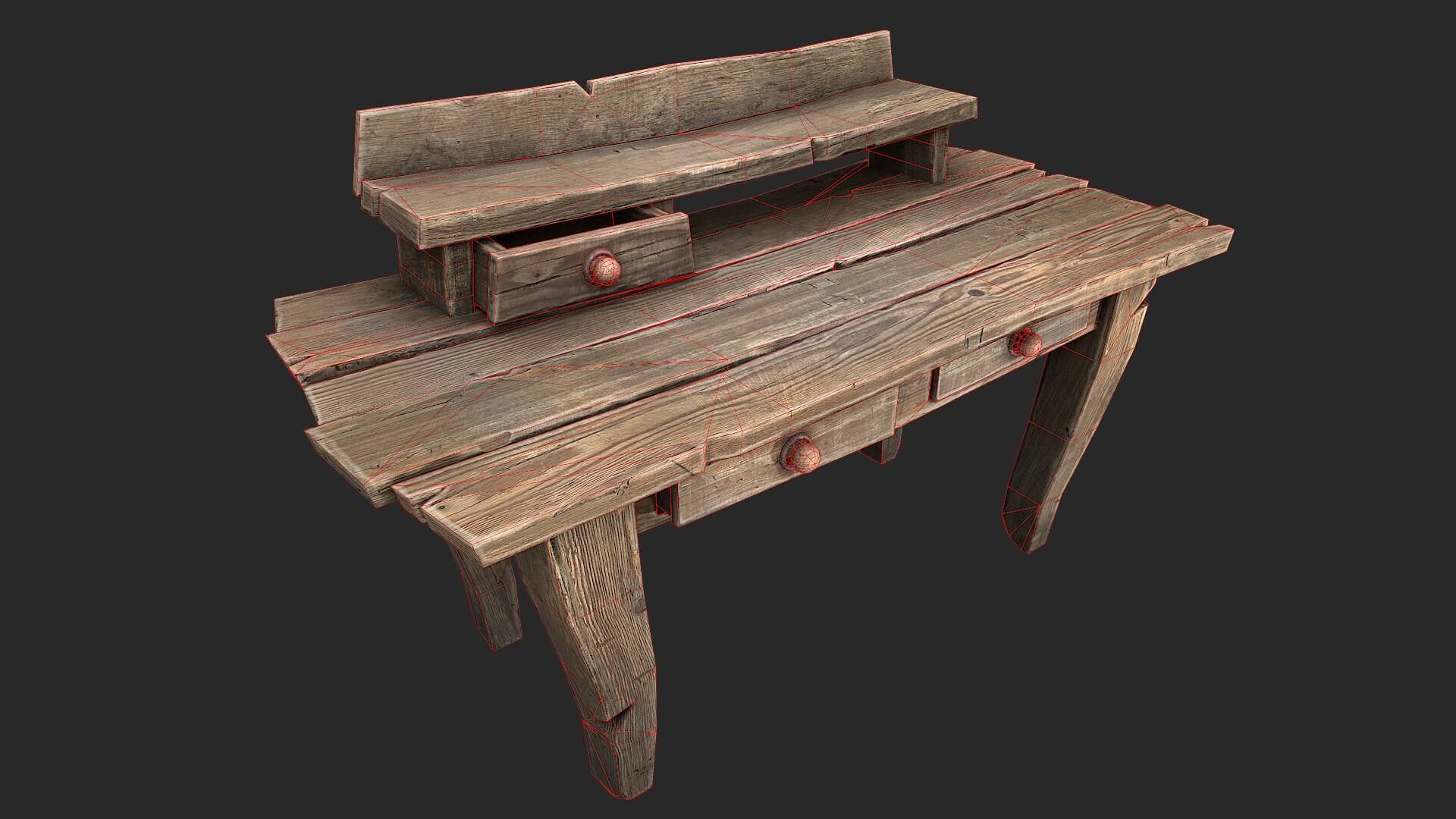 Medieval Lab Table - 3D Model by Dereza