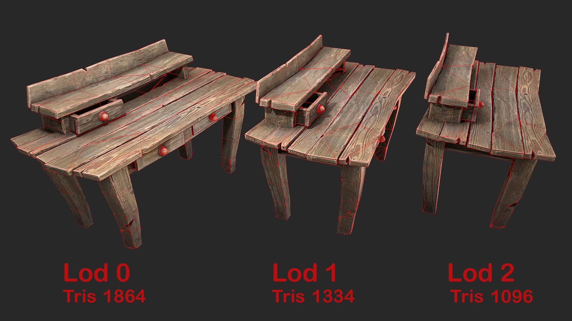 Medieval Lab Table - 3D Model by Dereza