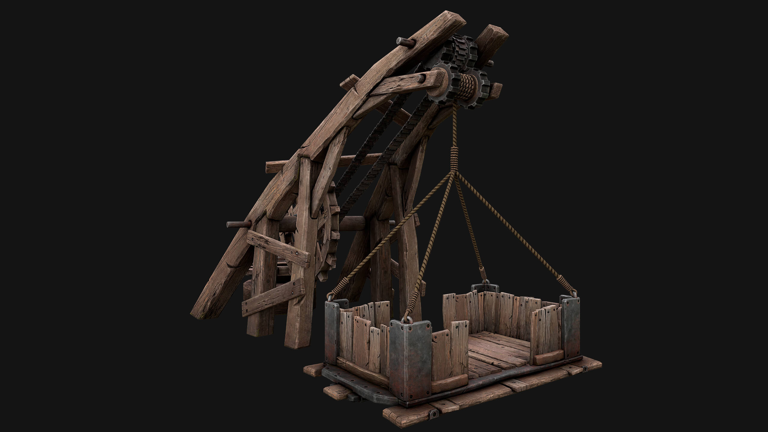 Medieval Lift Elevator - 3D Model by Dereza